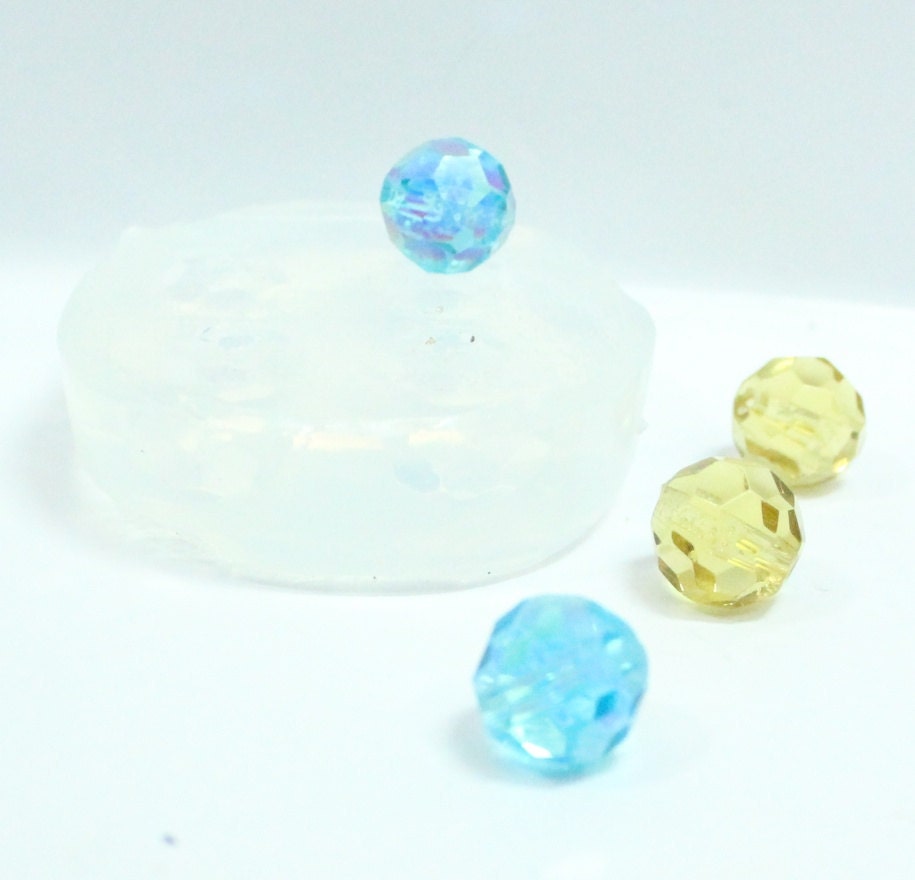 Round Crystal Mold 8 Mm Facetted Sphere Silicone Rubber Mold - Etsy