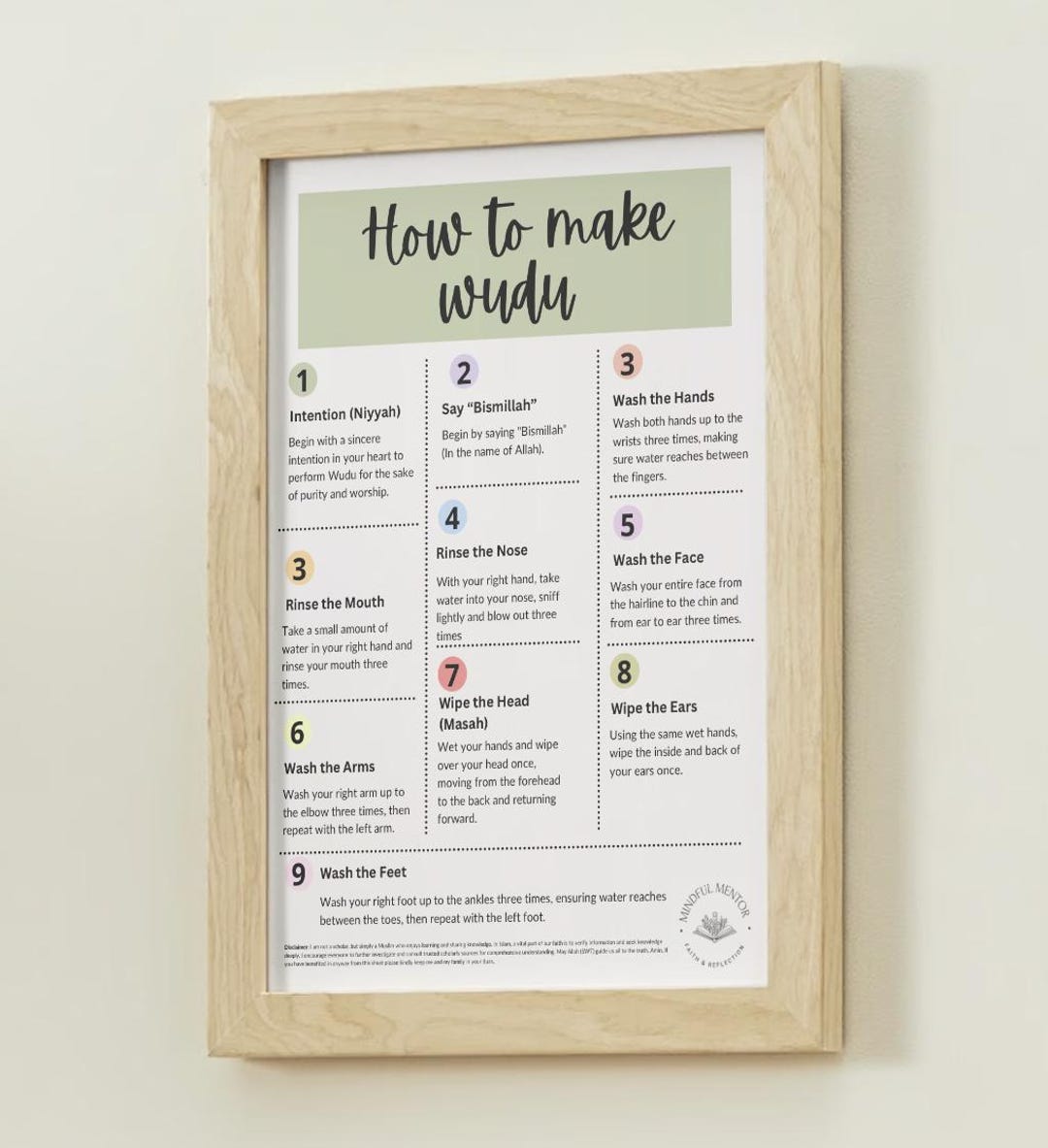Islamic Educational Poster Wudu Steps - Etsy