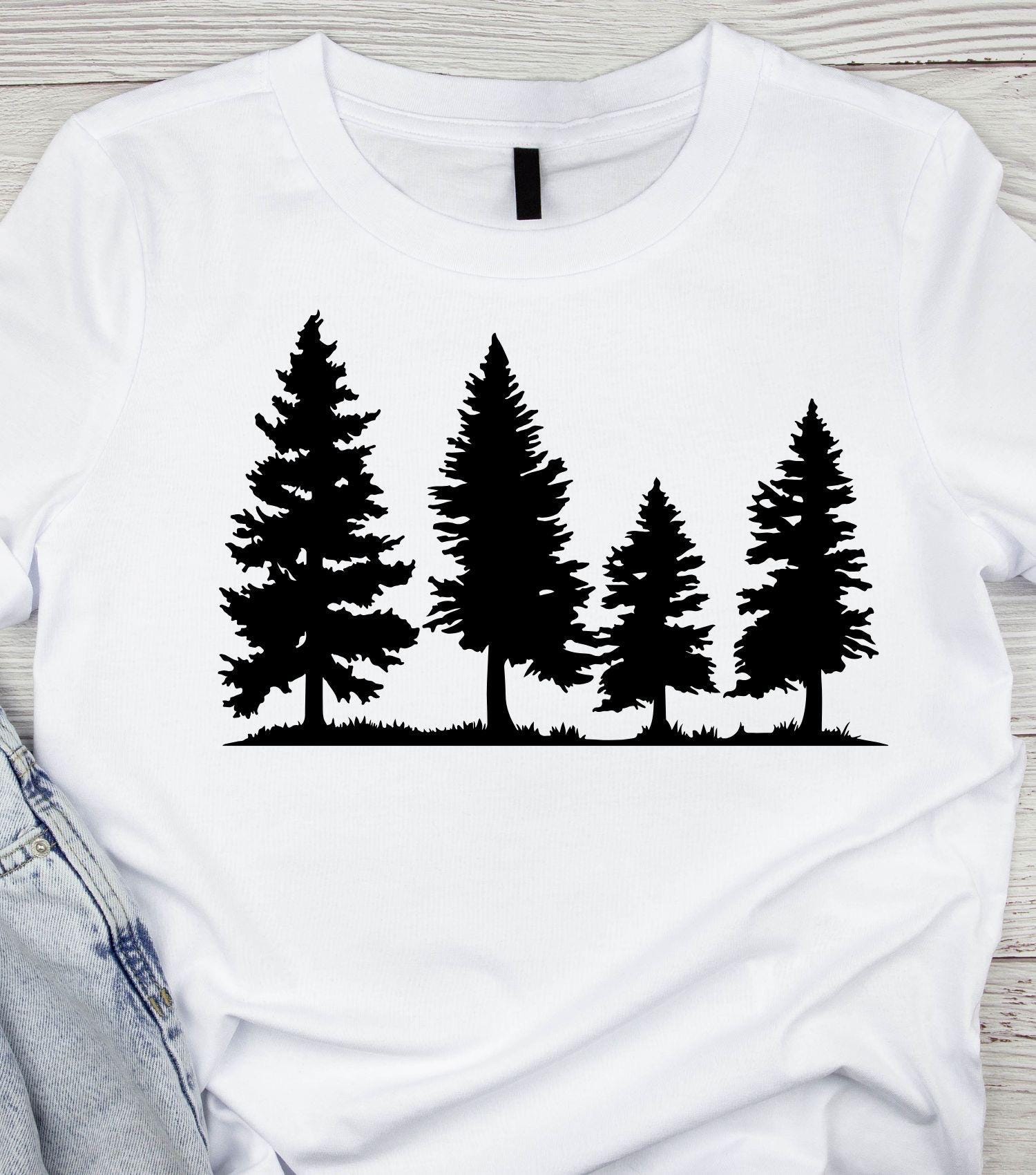 Evergreen Tree SVG Bundle, Pine, Fir, Forest Stencil (commercial Use ...
