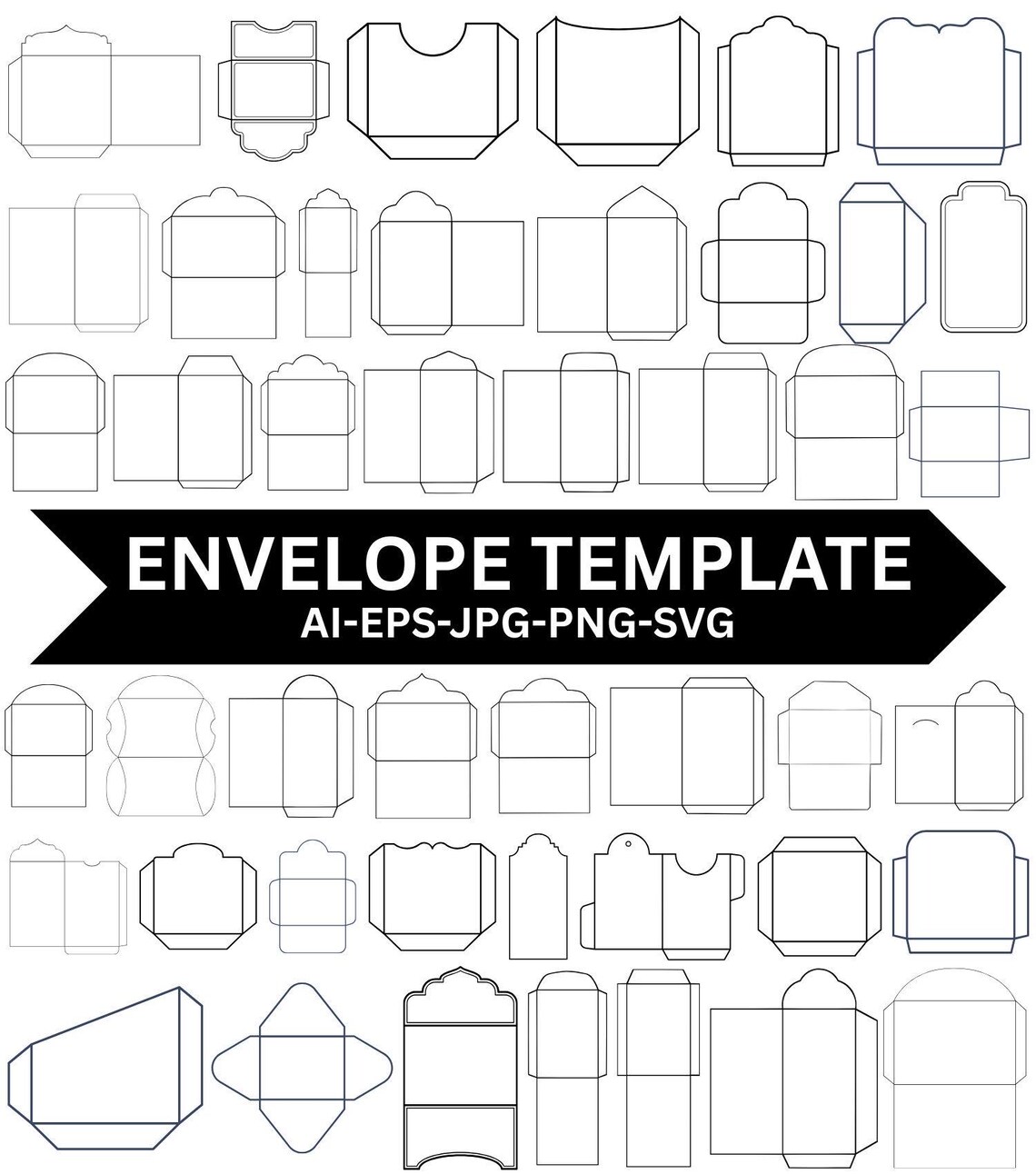 Envelope SVG Templates,money Envelope Blank Template,card Envelopes ...