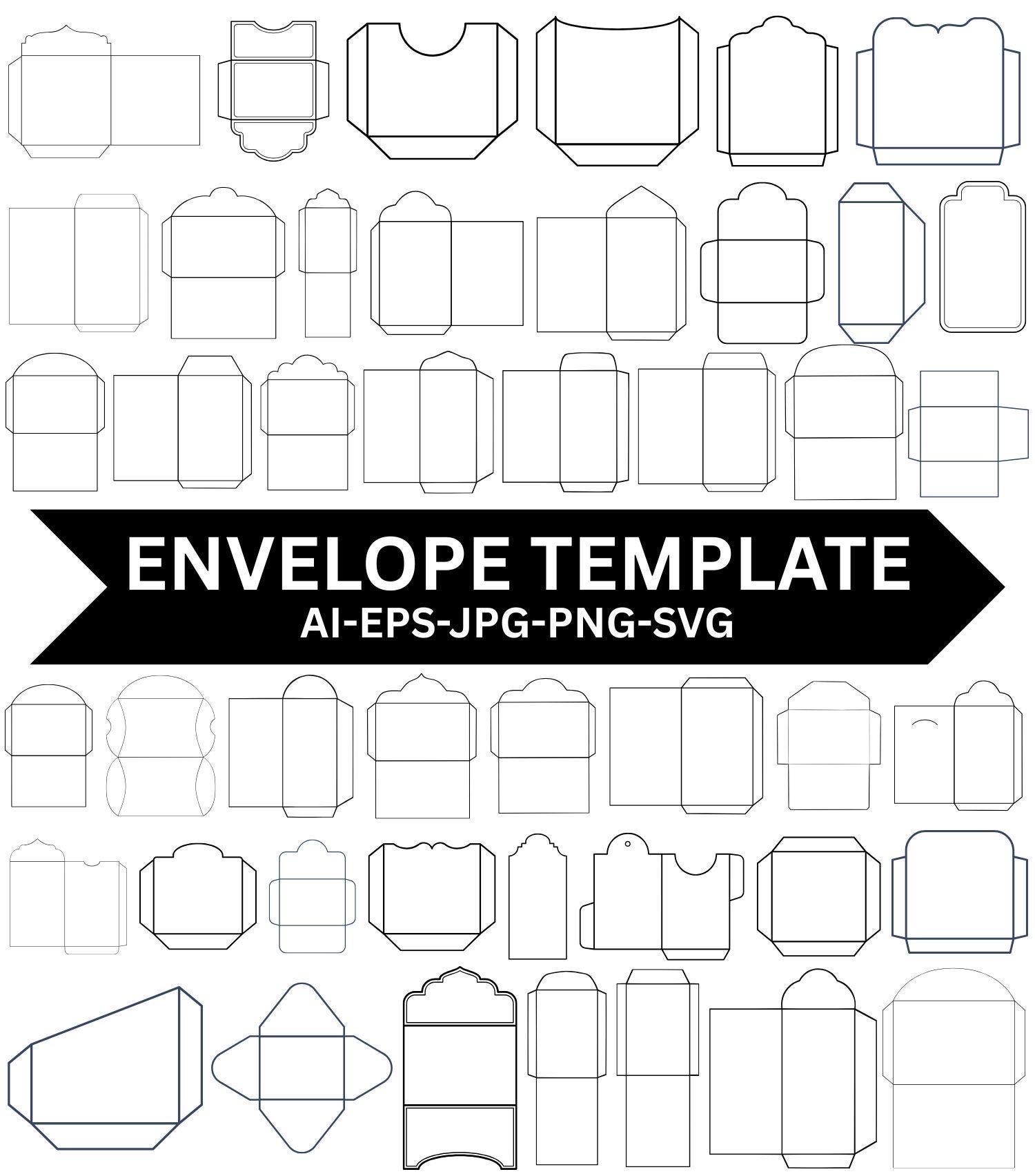 Envelope SVG Templates,money Envelope Blank Template,card Envelopes ...
