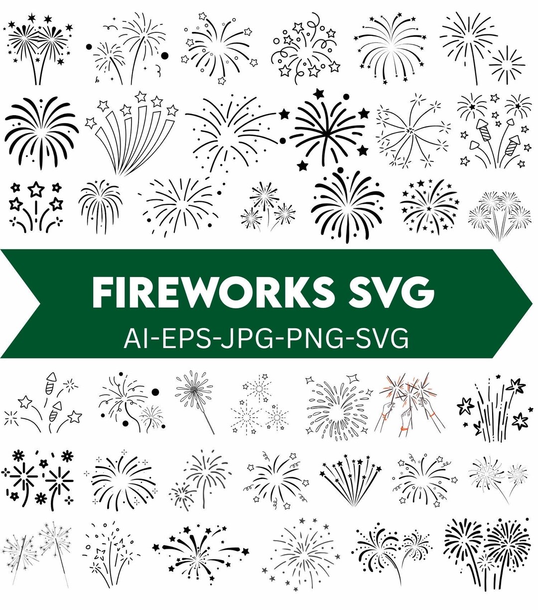Fireworks SVG Bundle,new Year Svg,cut File for Cricut,fireworks Clipart ...