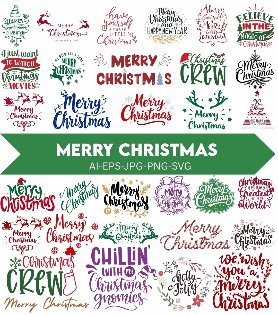 Merry Christmas Text Svg Bundle,winter Svg,christmas Ornaments Svg ...