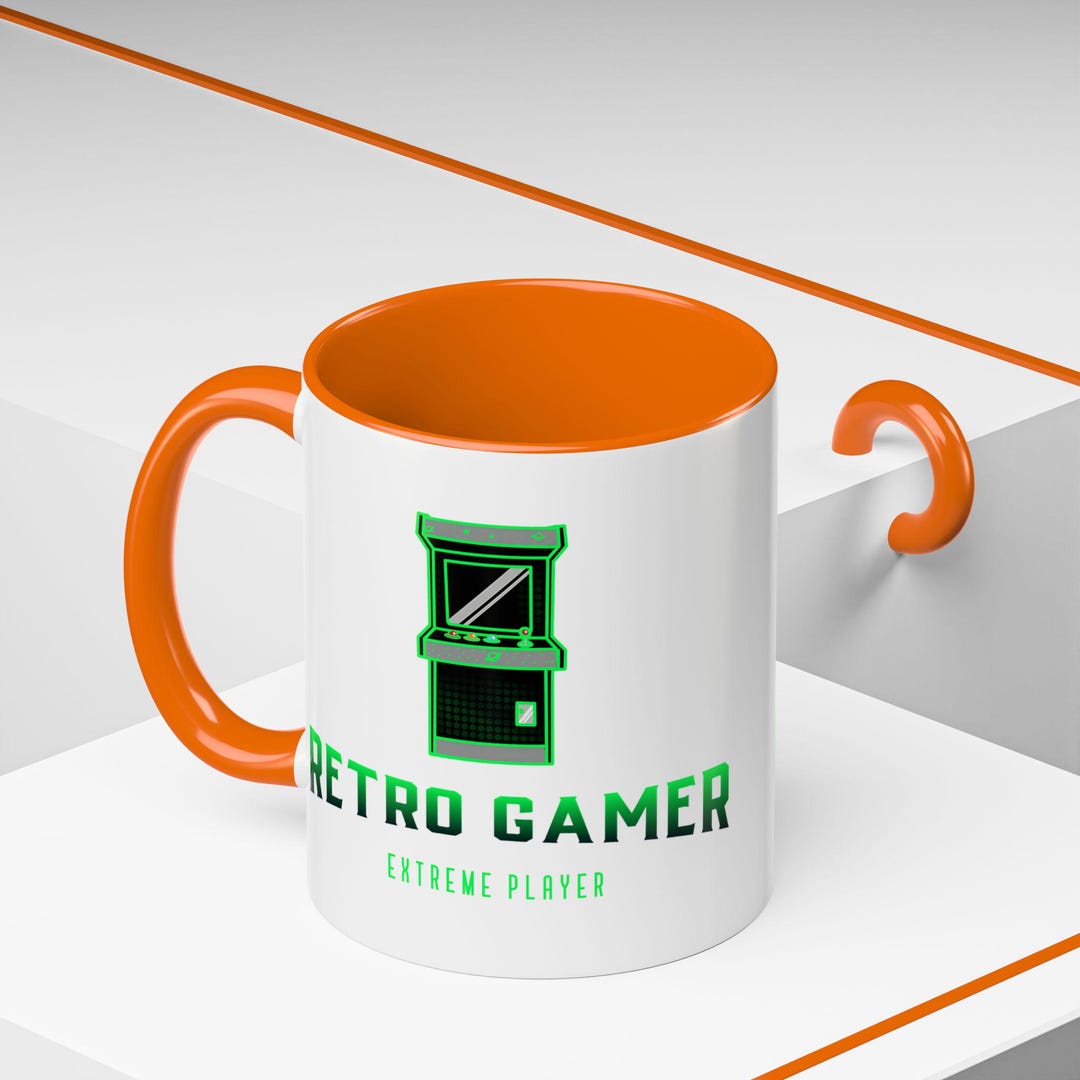 Retro Gamer Coffee Mug | Arcade Design Accent Cup - Etsy