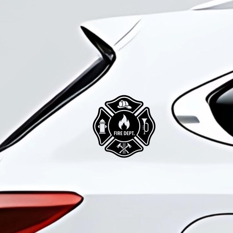 Firefighter Florian Cross Decal – Fire Dept Badge Sticker, Matte Vinyl ...
