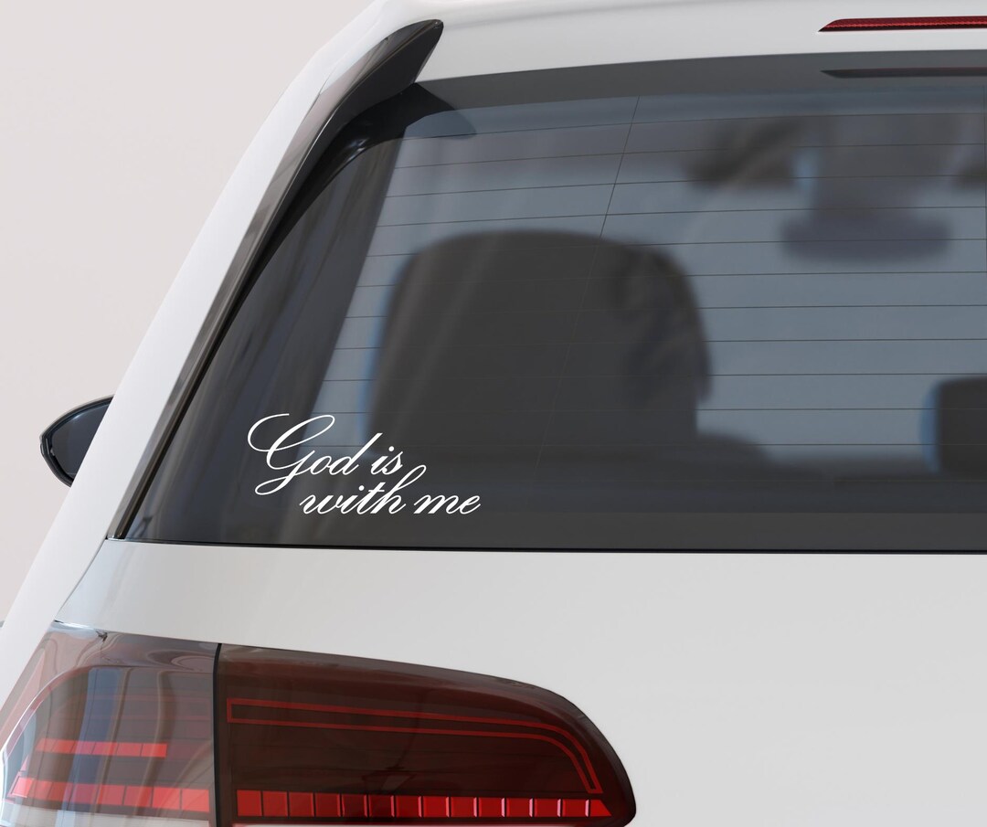 God is With Me Christian Decal - Faith Car Window Bumper Sticker Vinyl ...
