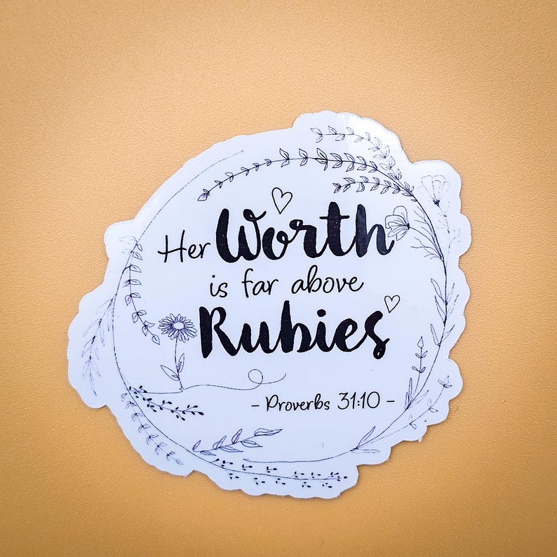 Proverbs 31:10 Sticker | Floral Bible Verse, Mother's Day Gift - Etsy