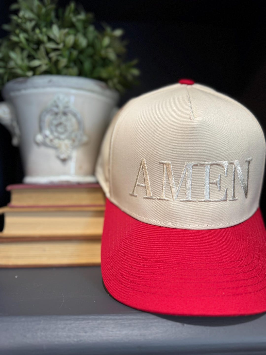 Monogrammed Trucker Hat | Embroidered "amen" Snapback - Etsy
