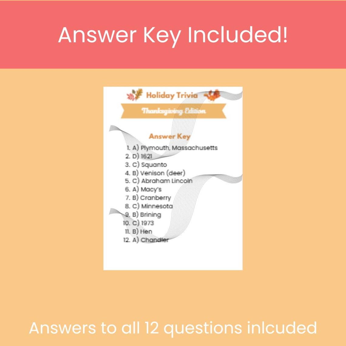 Thanksgiving Trivia | Printable Thanksgiving Activity Game | Holiday ...