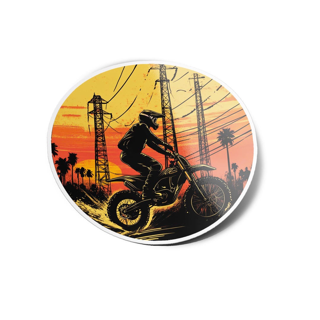 PACK STICKERS Vinyl Motocross Sunset Water Resistant UV Dirt Bike ...