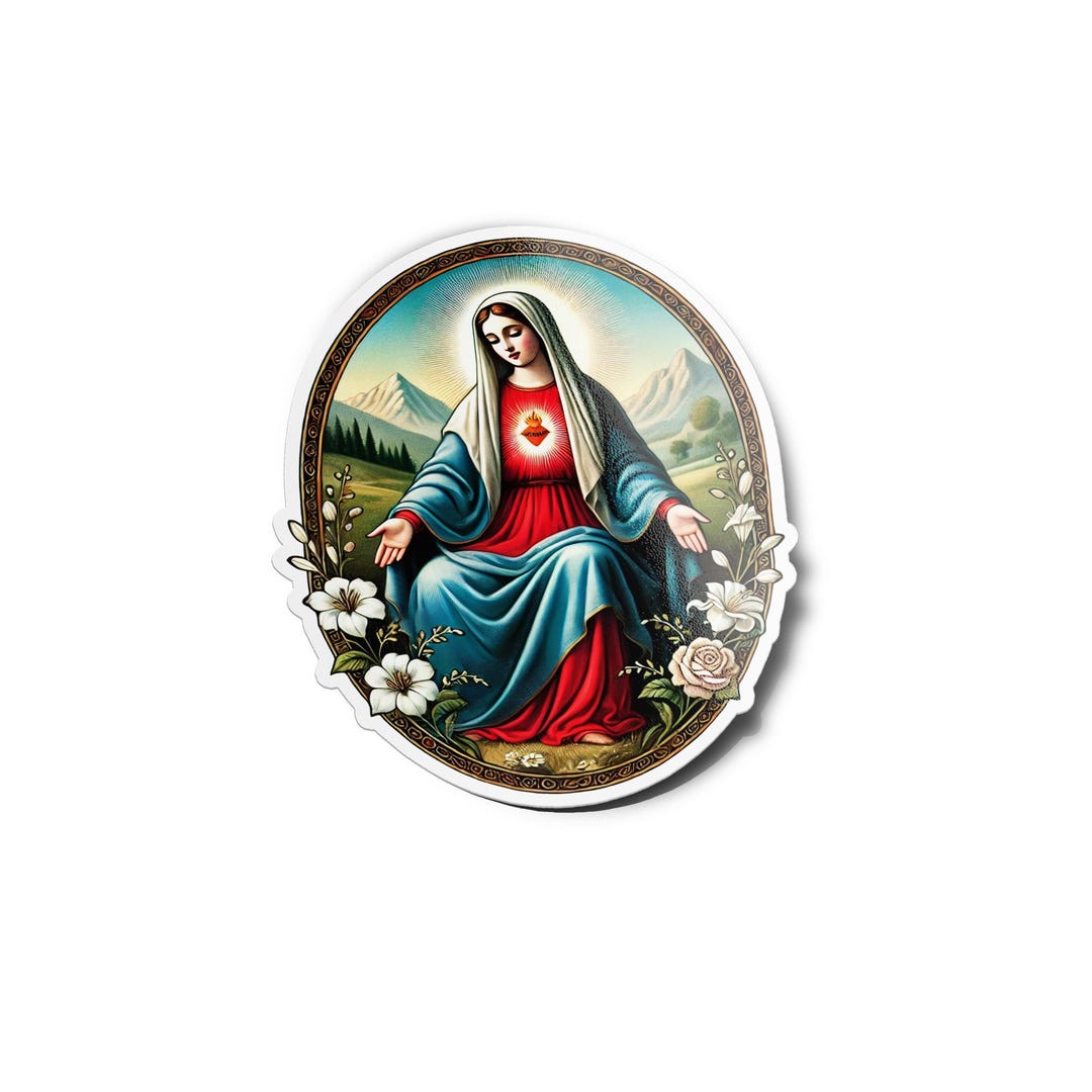 PACK OF STICKERS Vinyl Holy Virgin Mary Catholic Water & UV Resistant ...