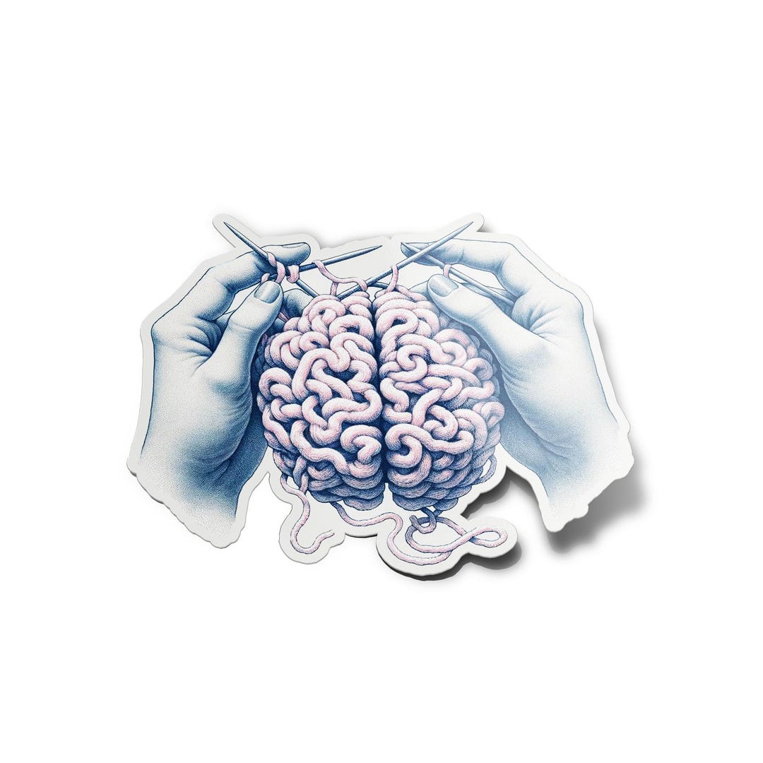 Pack STICKERS STICKERS Brain Knitting Hands and Human Anatomy Knit a ...