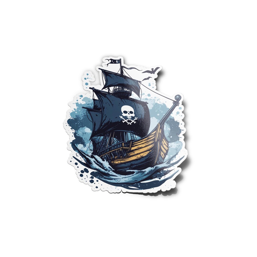 STICKERS PACK Pirate Ship Galleon Skull Flag Water & UV Resistant ...