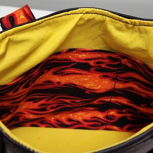 Flame Print and Black Vinyl Purse - Etsy