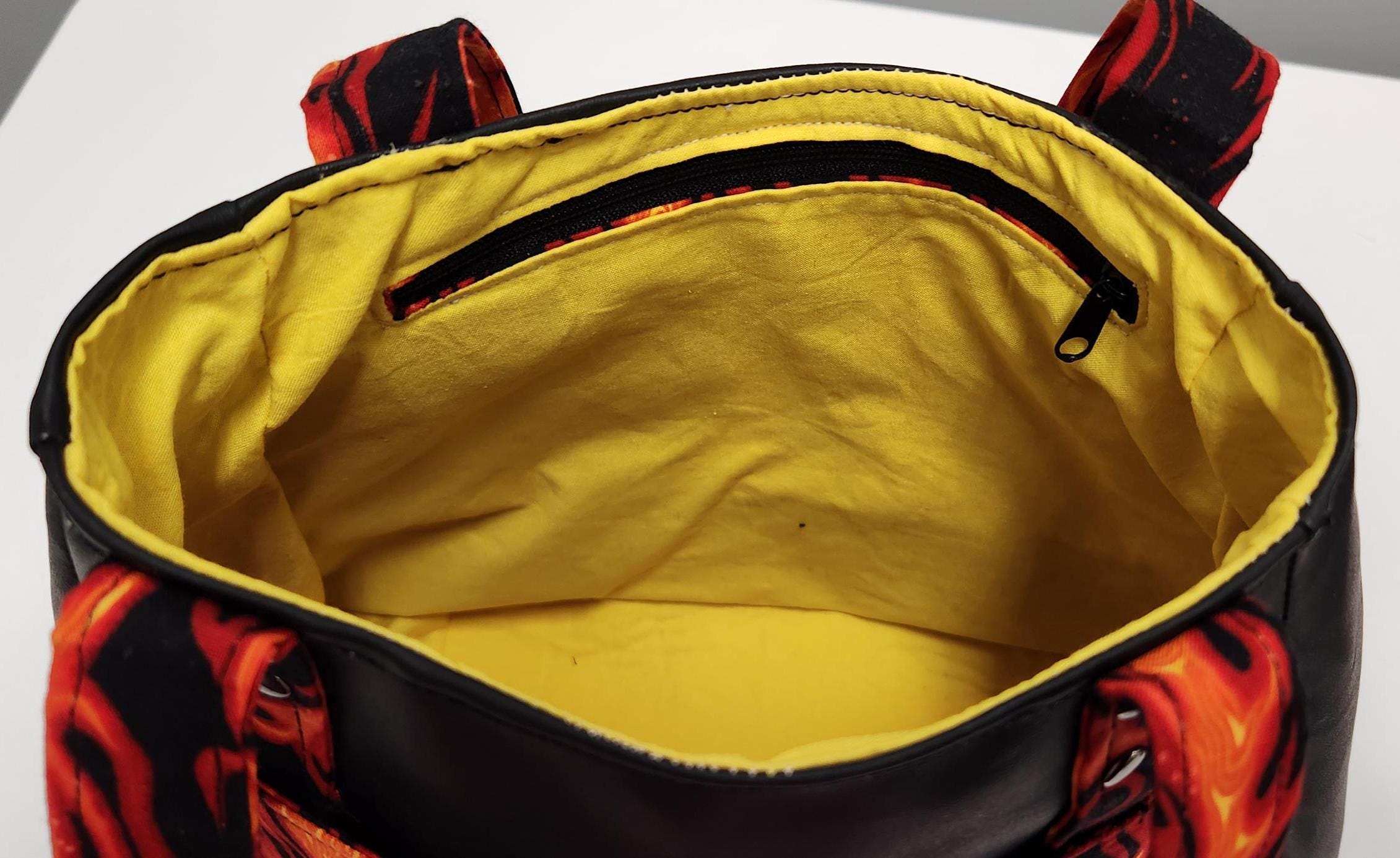 Flame Print and Black Vinyl Purse - Etsy