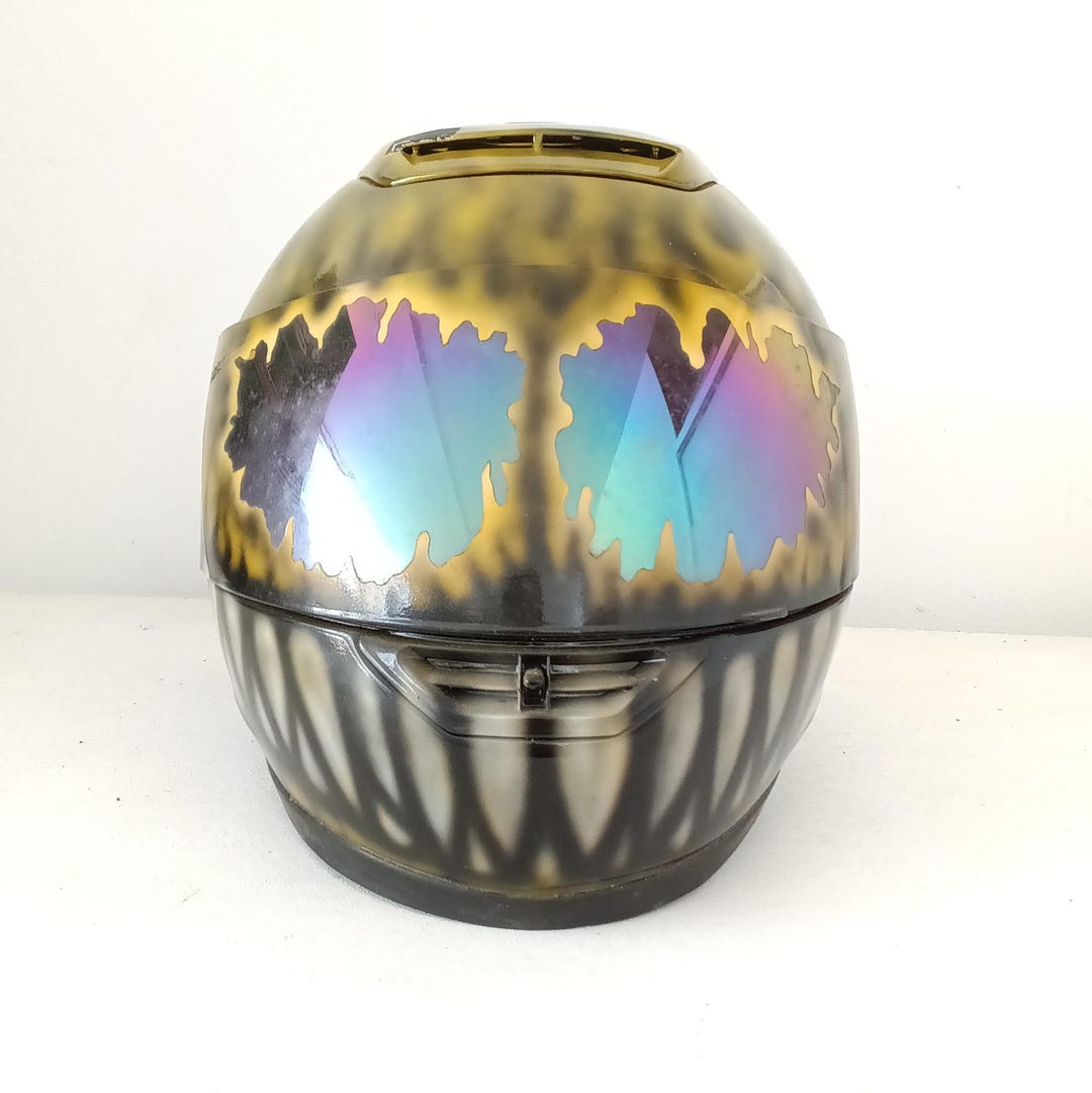 Custom Painted Yellow Ghost Devil Motorcycle Helmet - Etsy