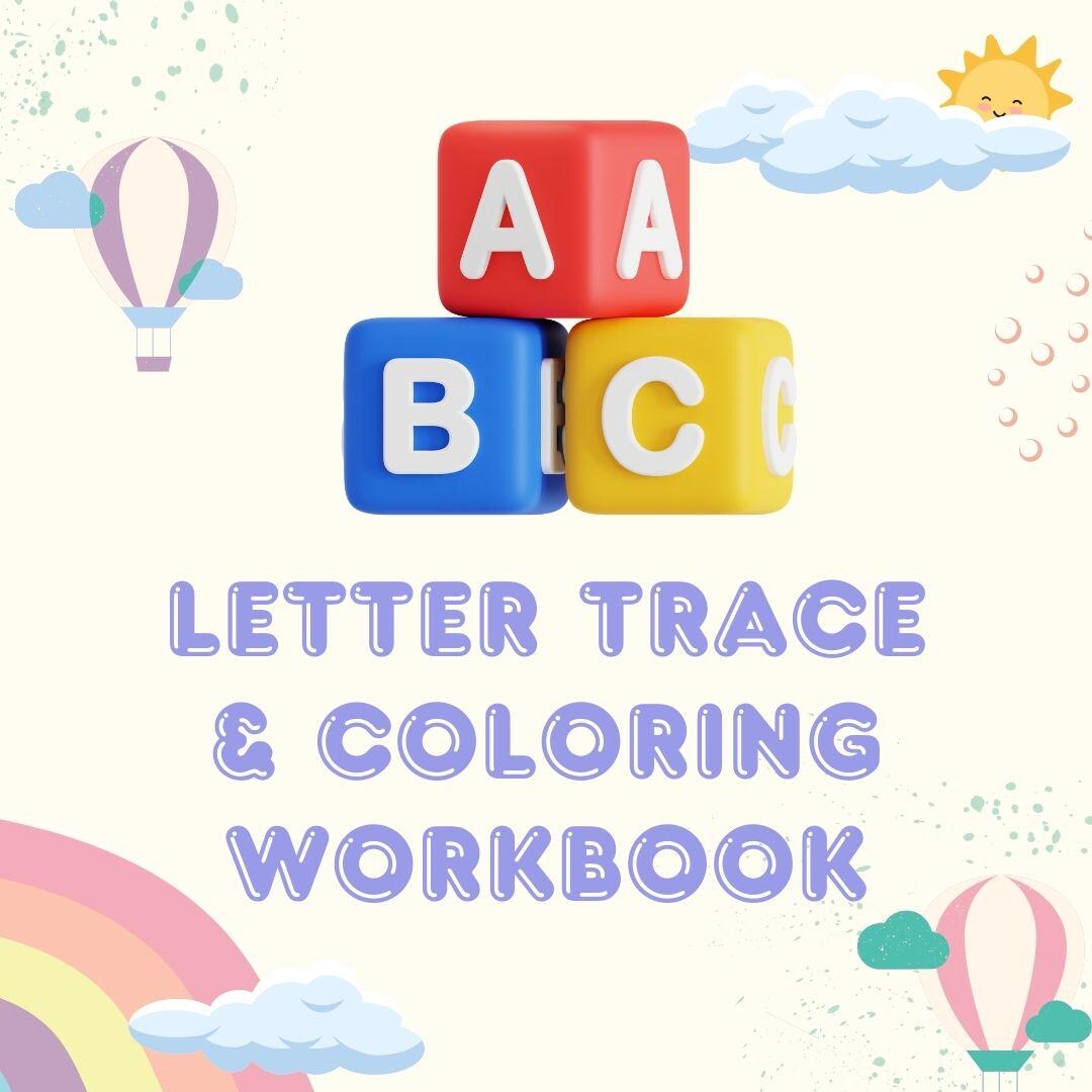 Alphabet Tracing & Coloring Workbook for Kids, Printable Montessori ...