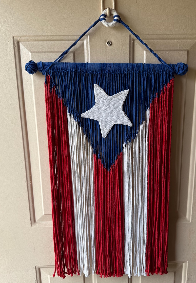 Puerto Rican Macramé Flag - Etsy