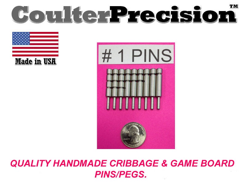 Number 1 Cribbage Board Pegs Pins, 1/4 Inch Nominal Diameter Solid ...