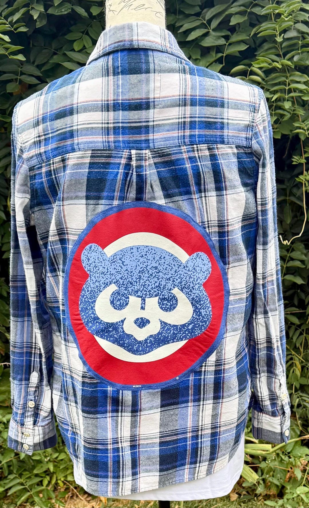 OOAK Upcycled Flannel Shirt - "chicago Cubs" - Adult XL - Etsy