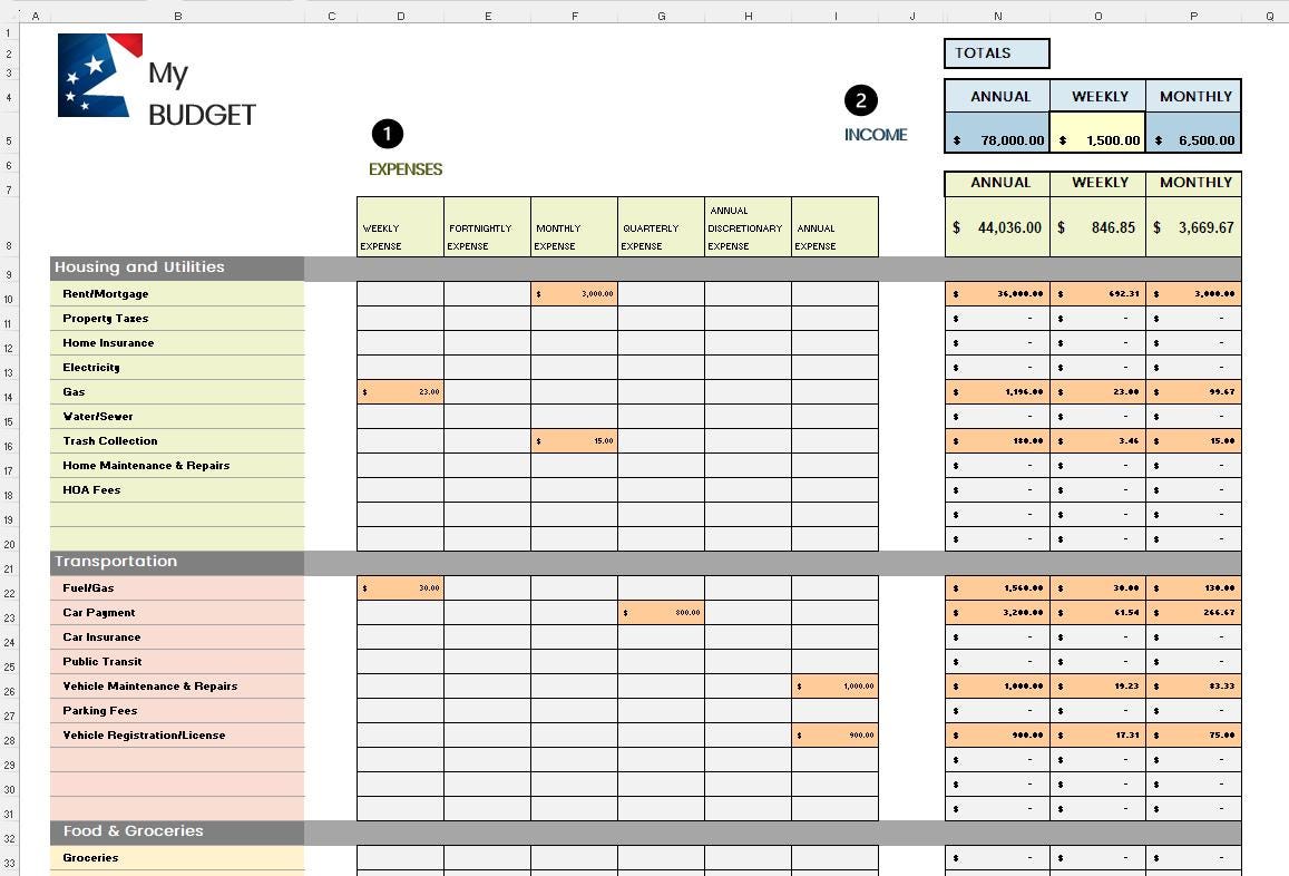 Uber Simple Personal Budget Spreadsheet - Etsy