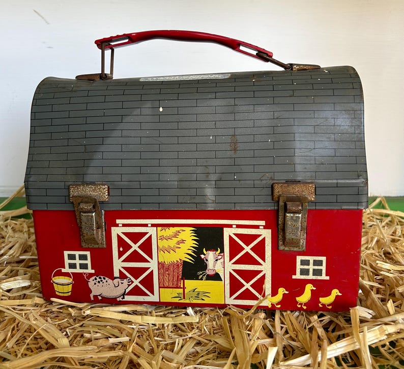 Vintage Thermos Brand Barn Lunchbox - Etsy