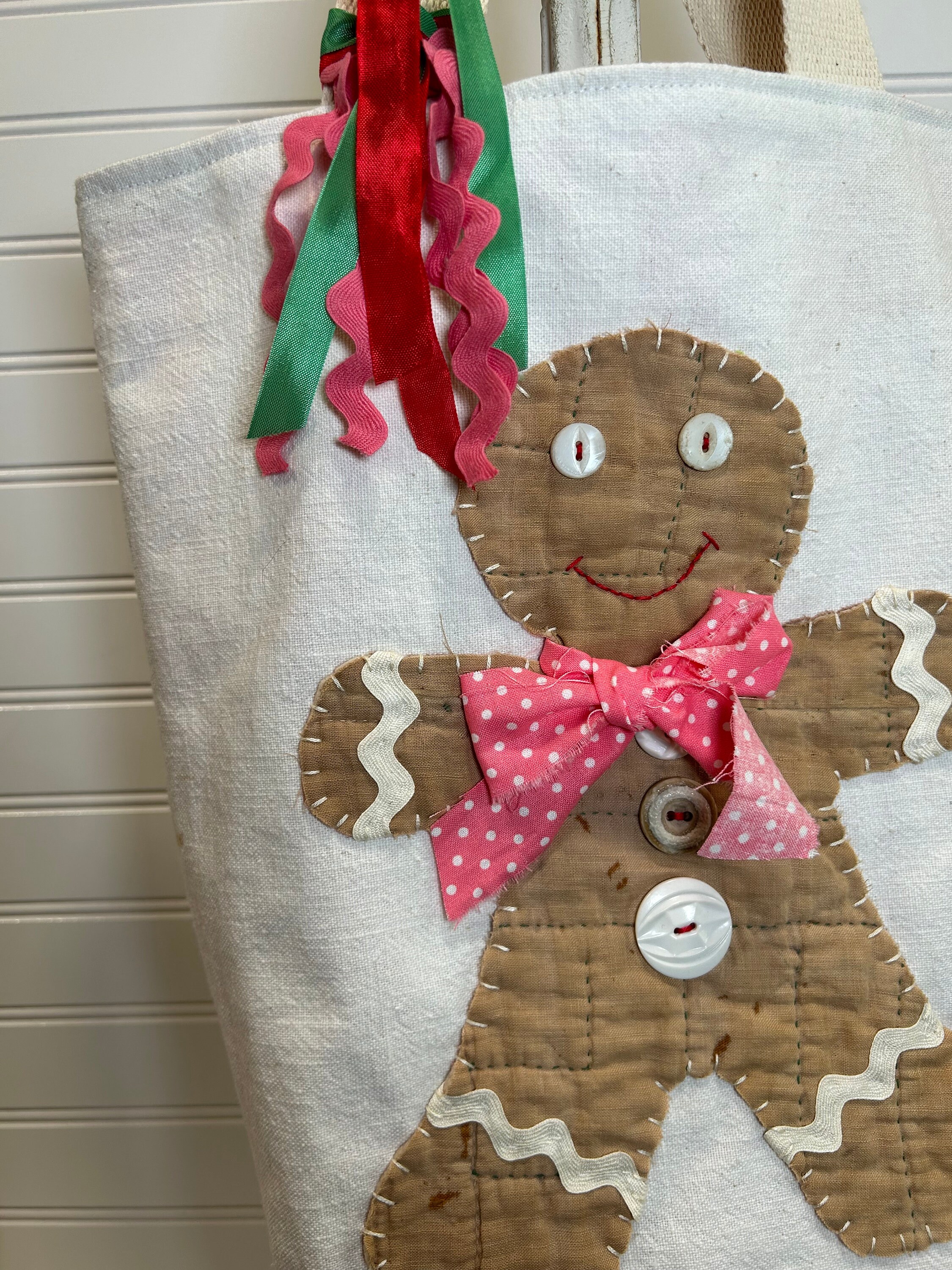 Handmade Vintage Quilt Gingerbread Bag - Etsy