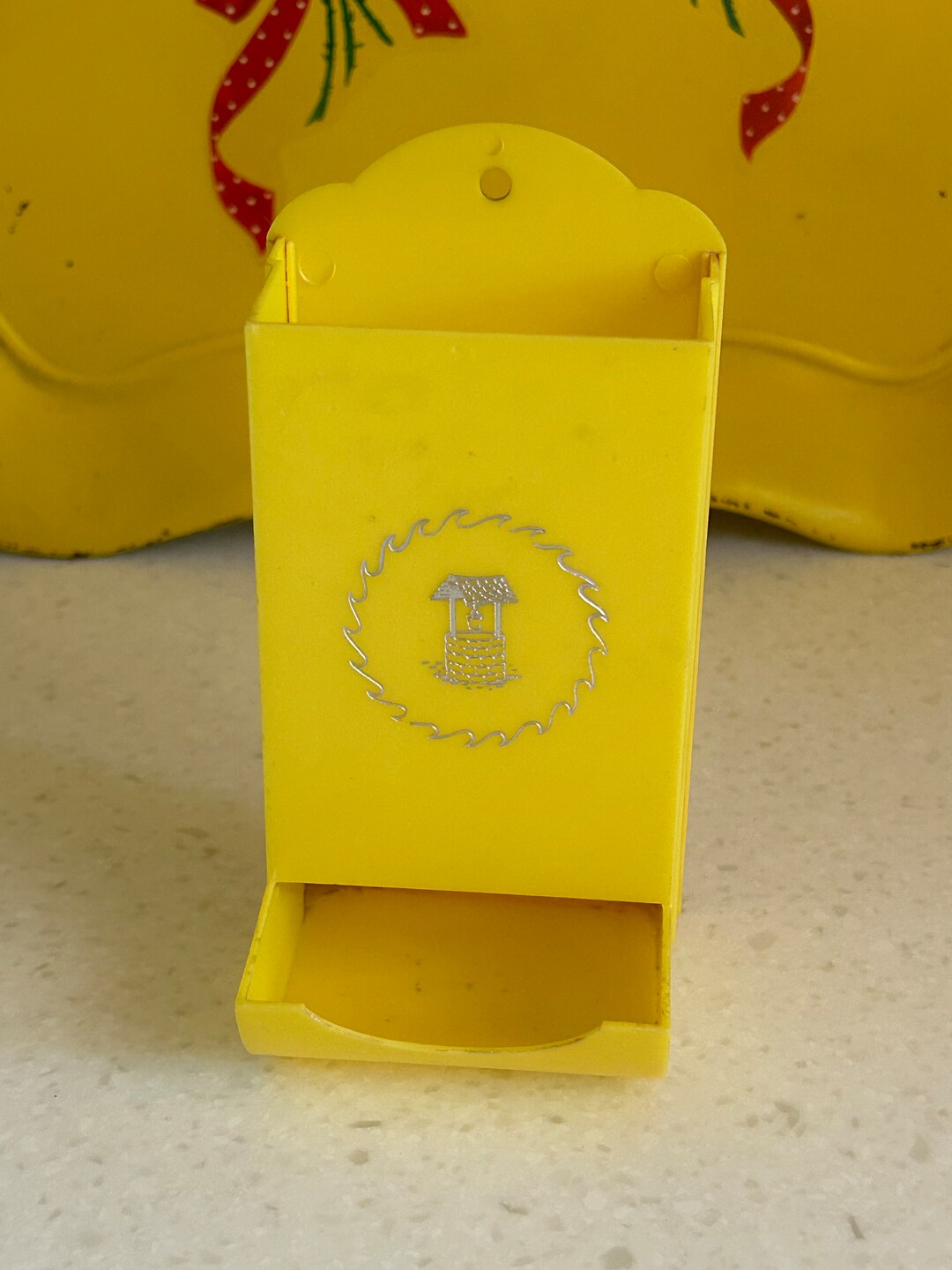Vintage Yellow Plastic Match Holder - Etsy