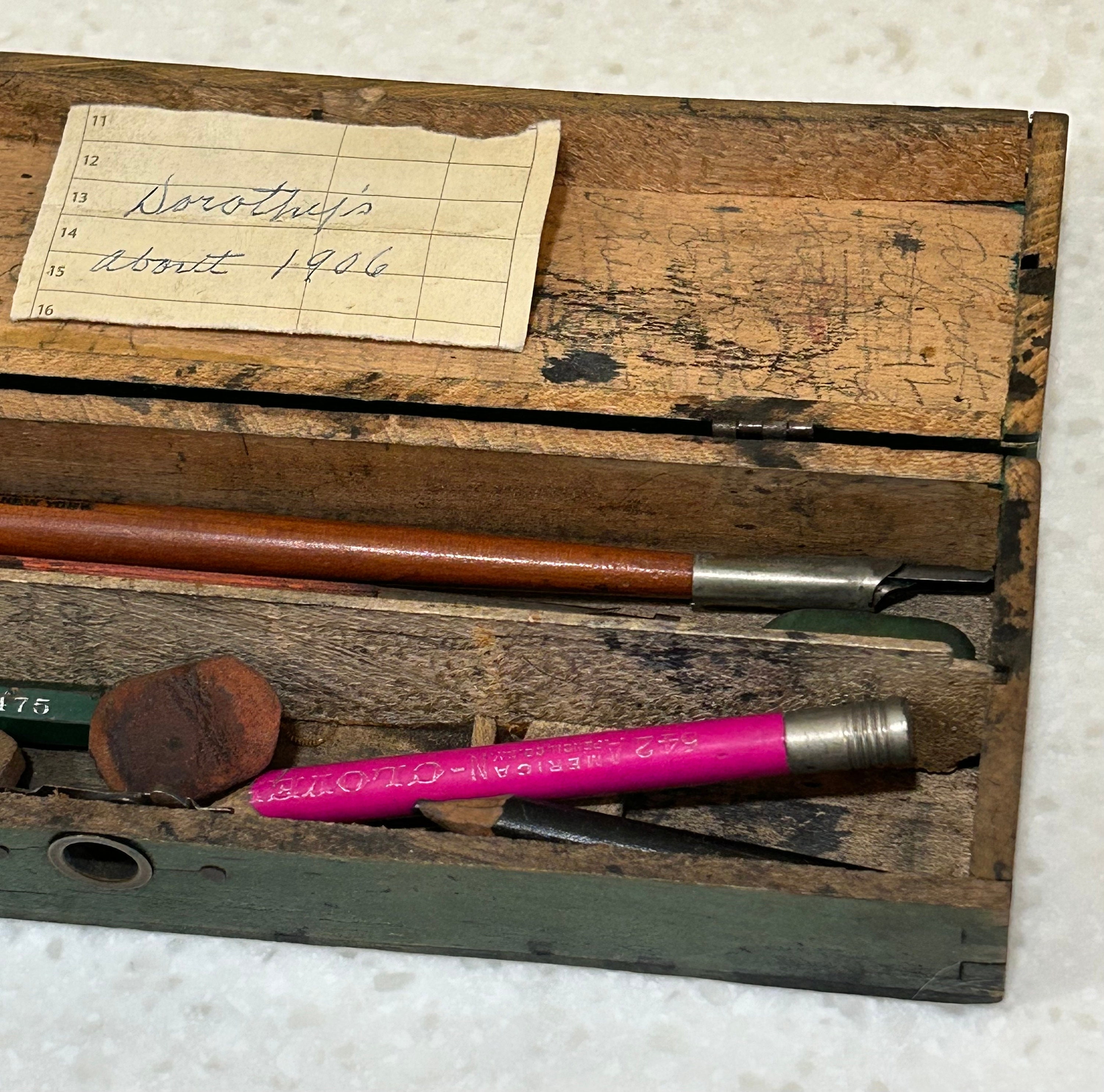 Antique Wooden Pencil Box - Etsy