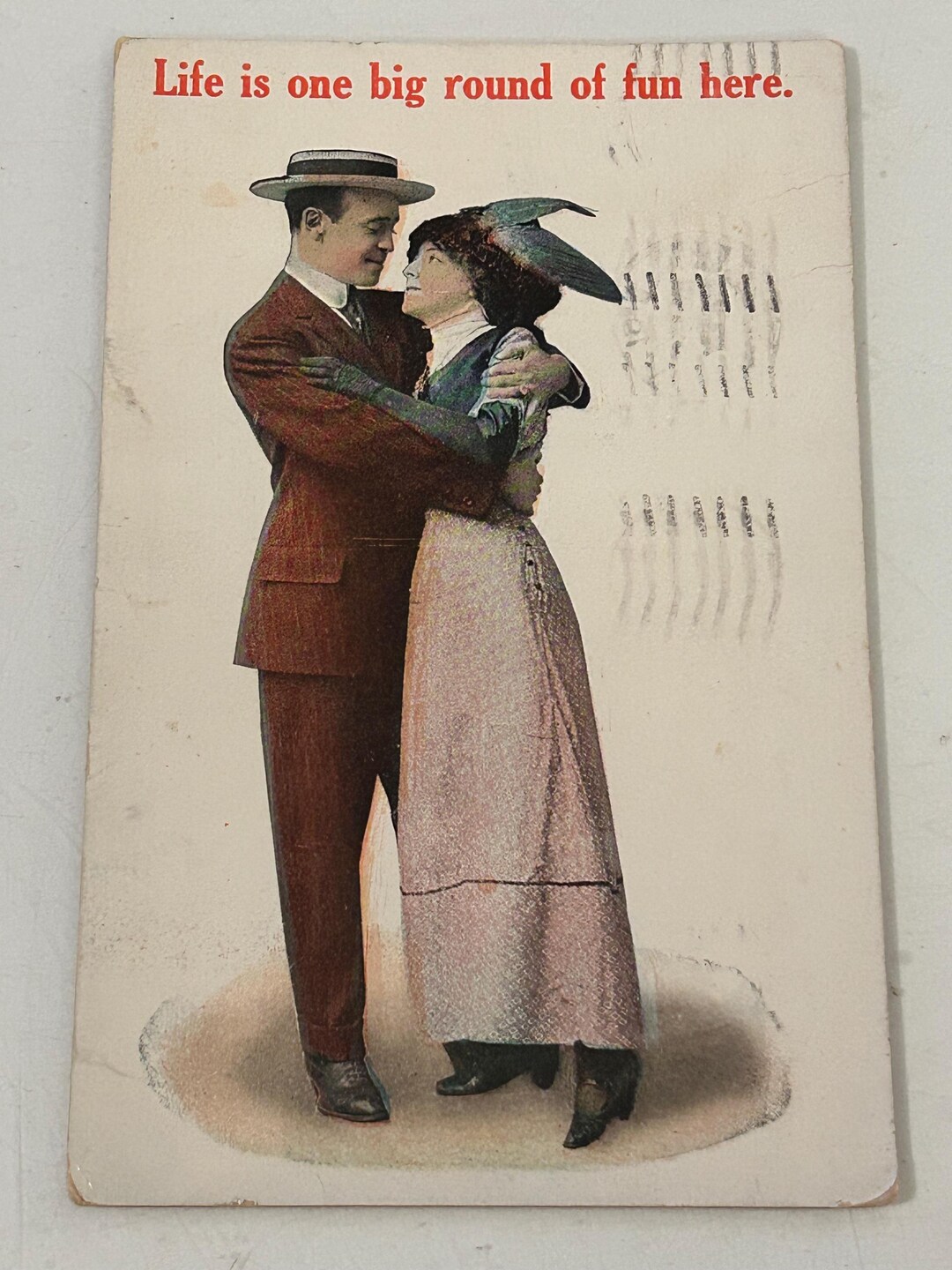 Antique Postcard Life is One Big Round of Fun Here 1914 - Etsy