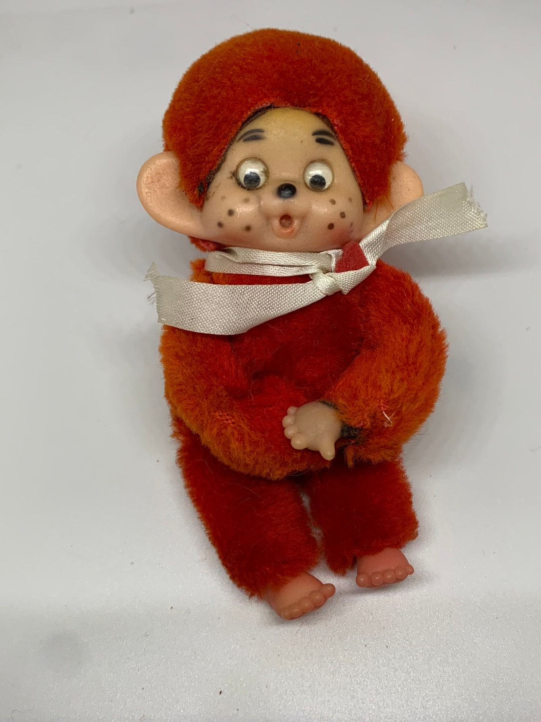 Vintage Red Monchichi Doll - Etsy