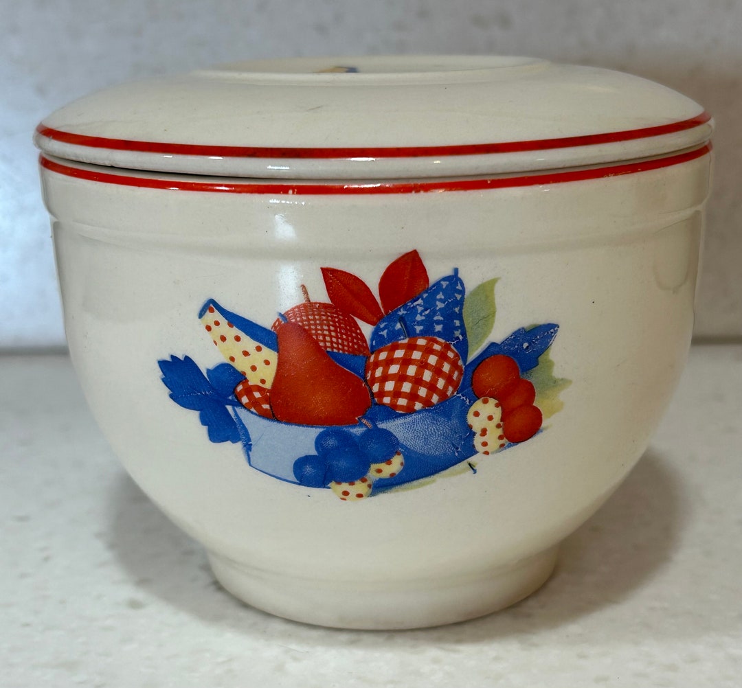 Calico Fruit Refrigerator Dish With Lid - Etsy