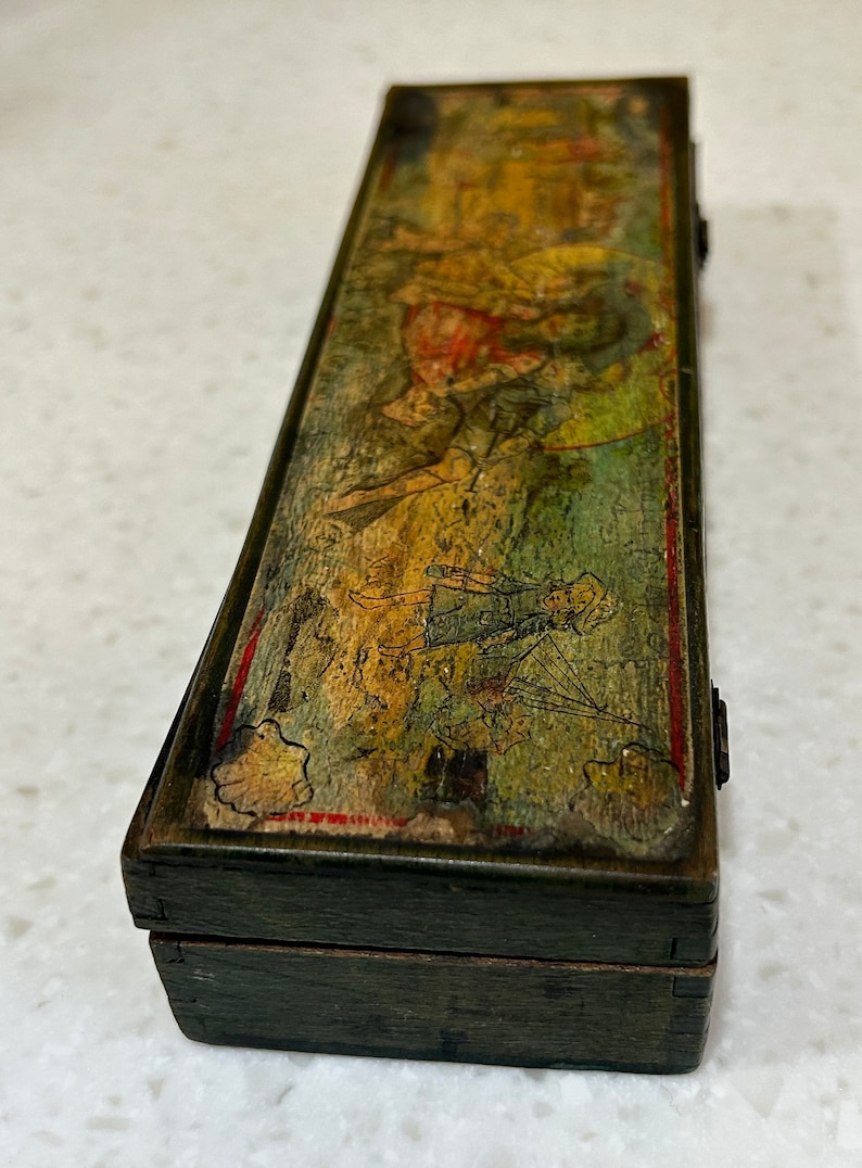 Antique Wooden Pencil Box - Etsy