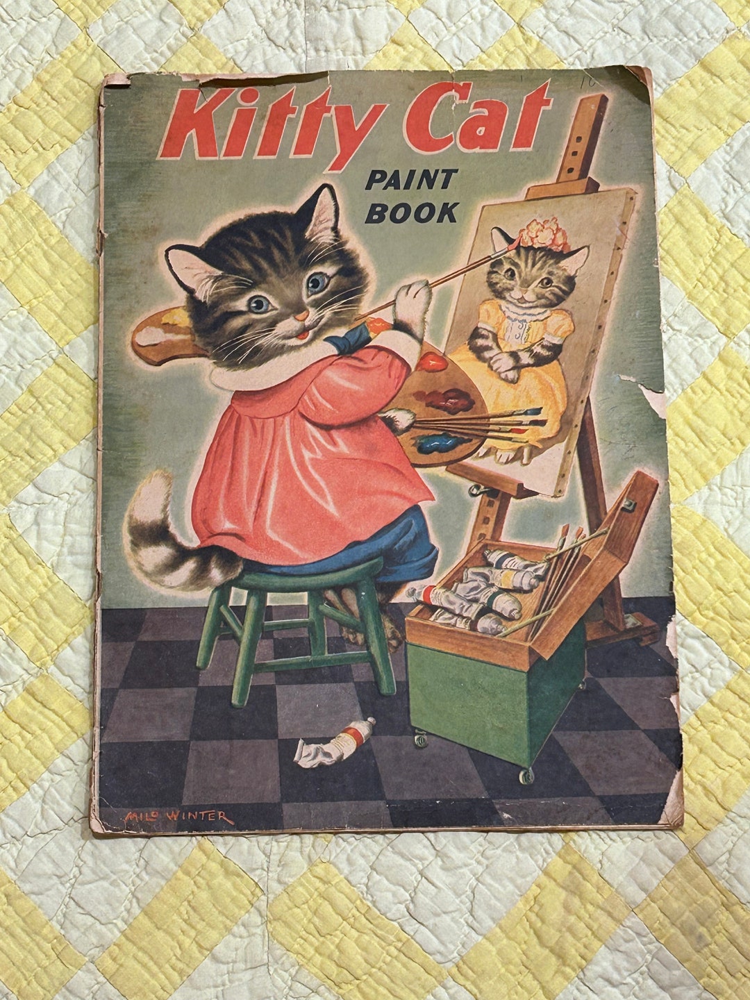Vintage Kitty Cat Paint Book - Etsy