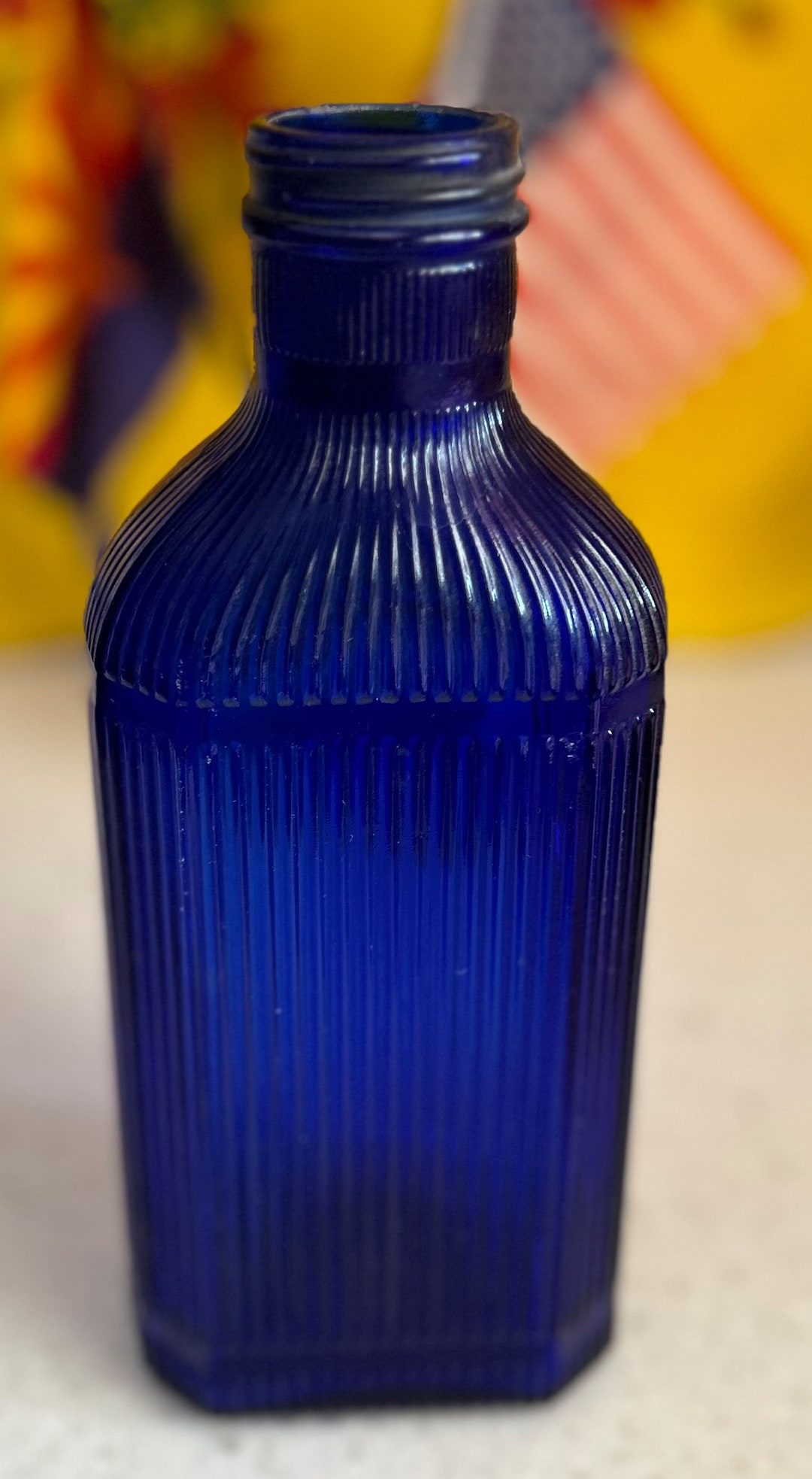 Vintage Cobalt Blue Medicine Bottle - Etsy
