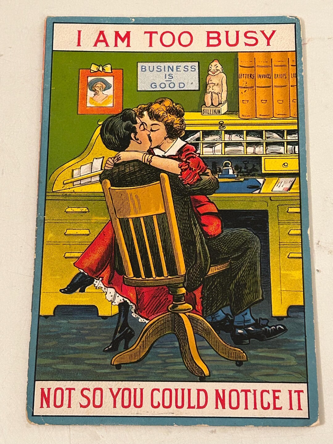 Antique Postcard I Am Too Busy, Not so You Could Notice It 1912 - Etsy