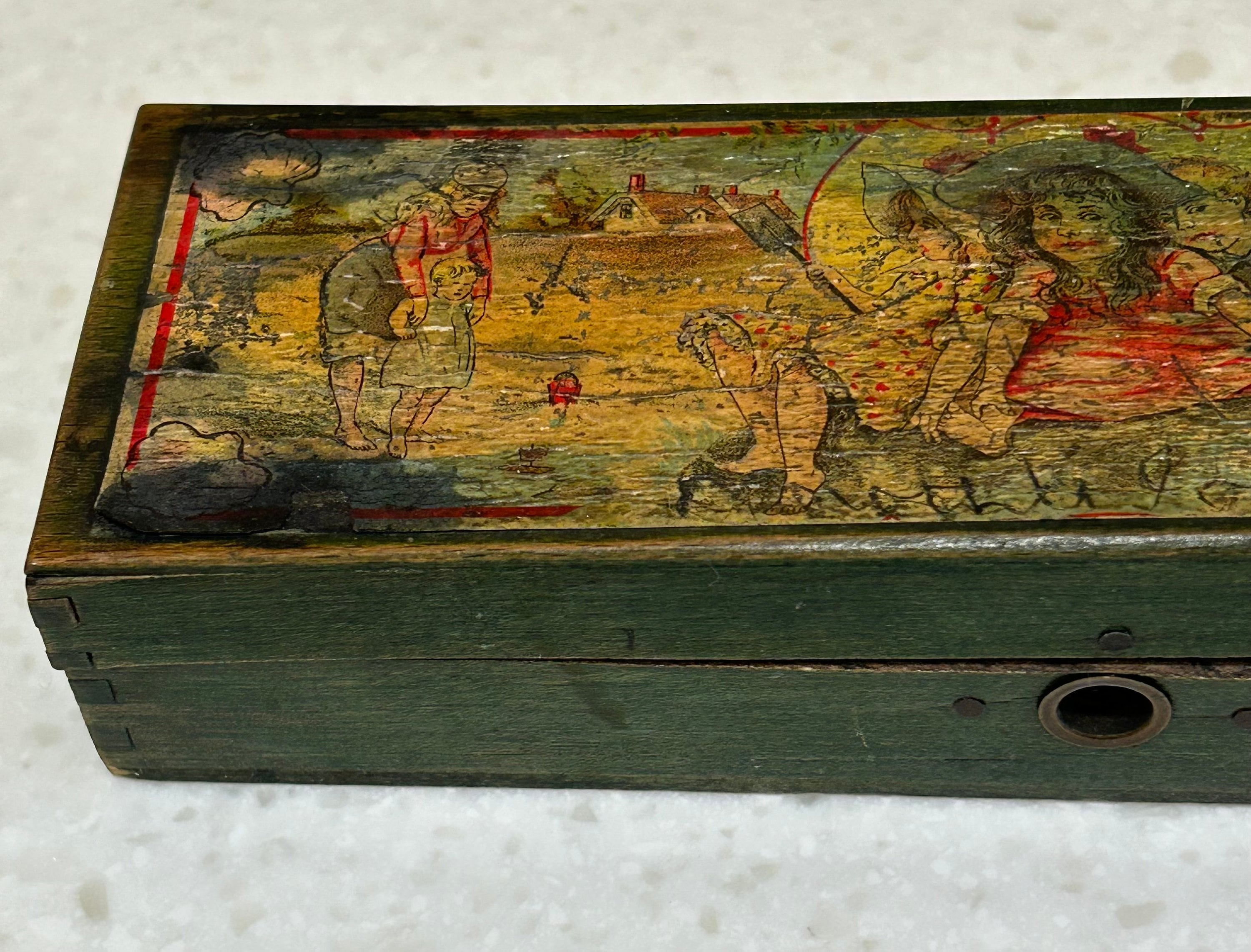 Antique Wooden Pencil Box - Etsy