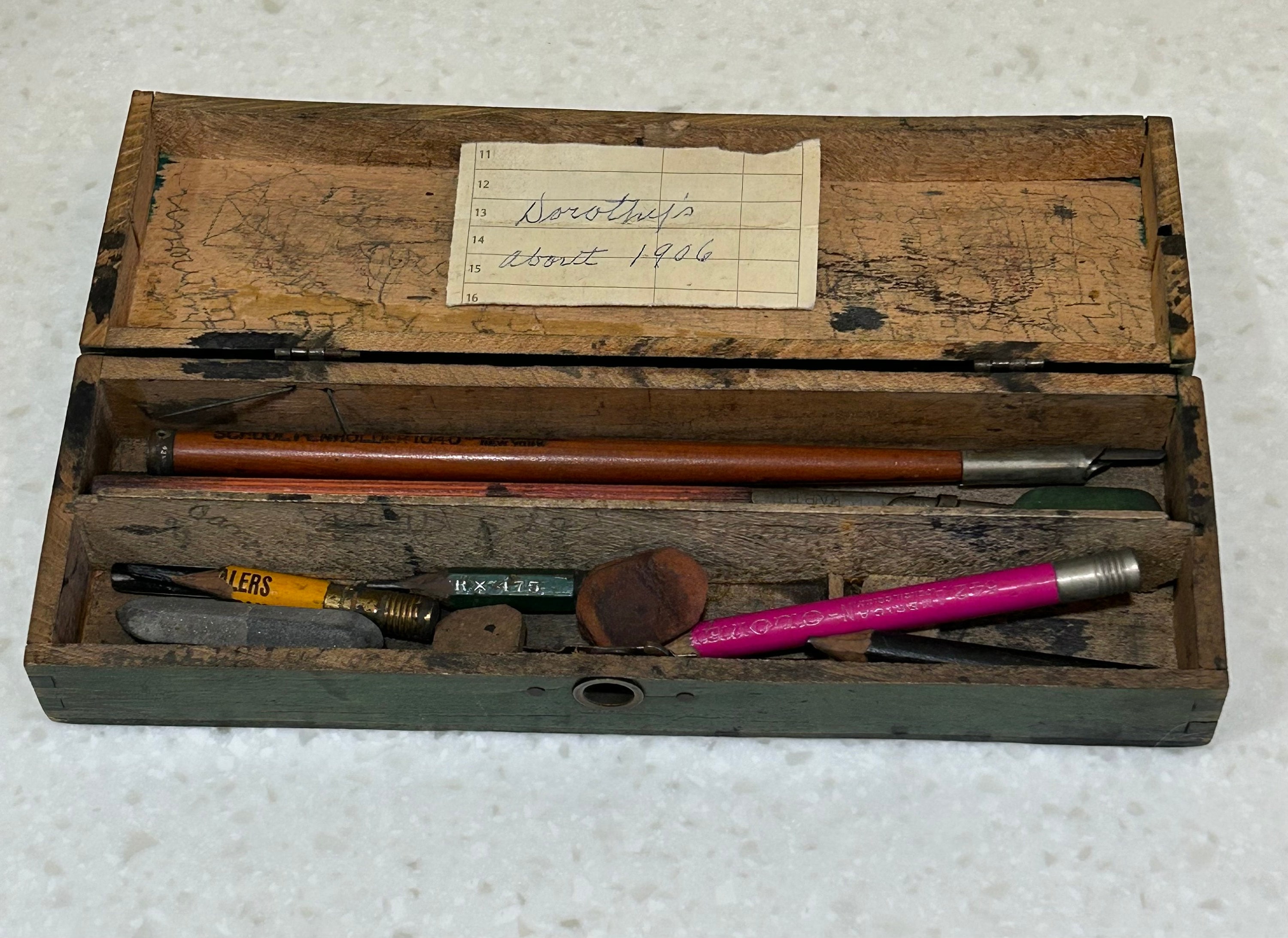 Antique Wooden Pencil Box - Etsy