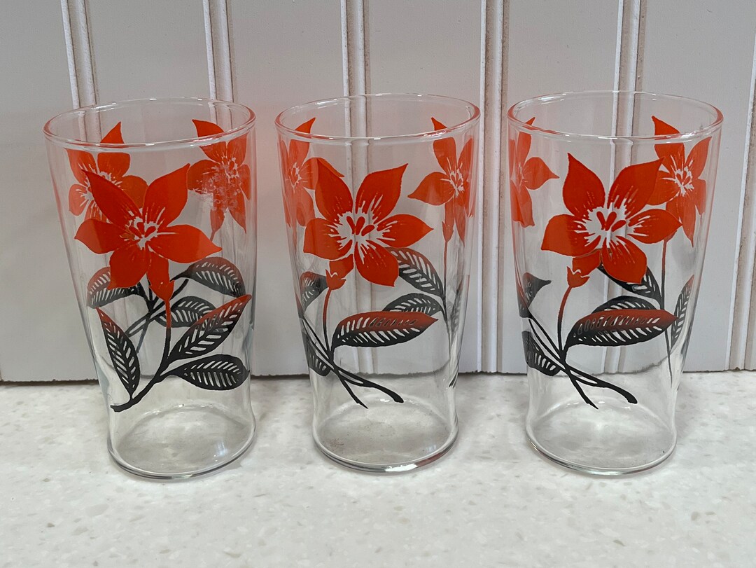 Set of 3 Vintage Drinking Glasses - Etsy