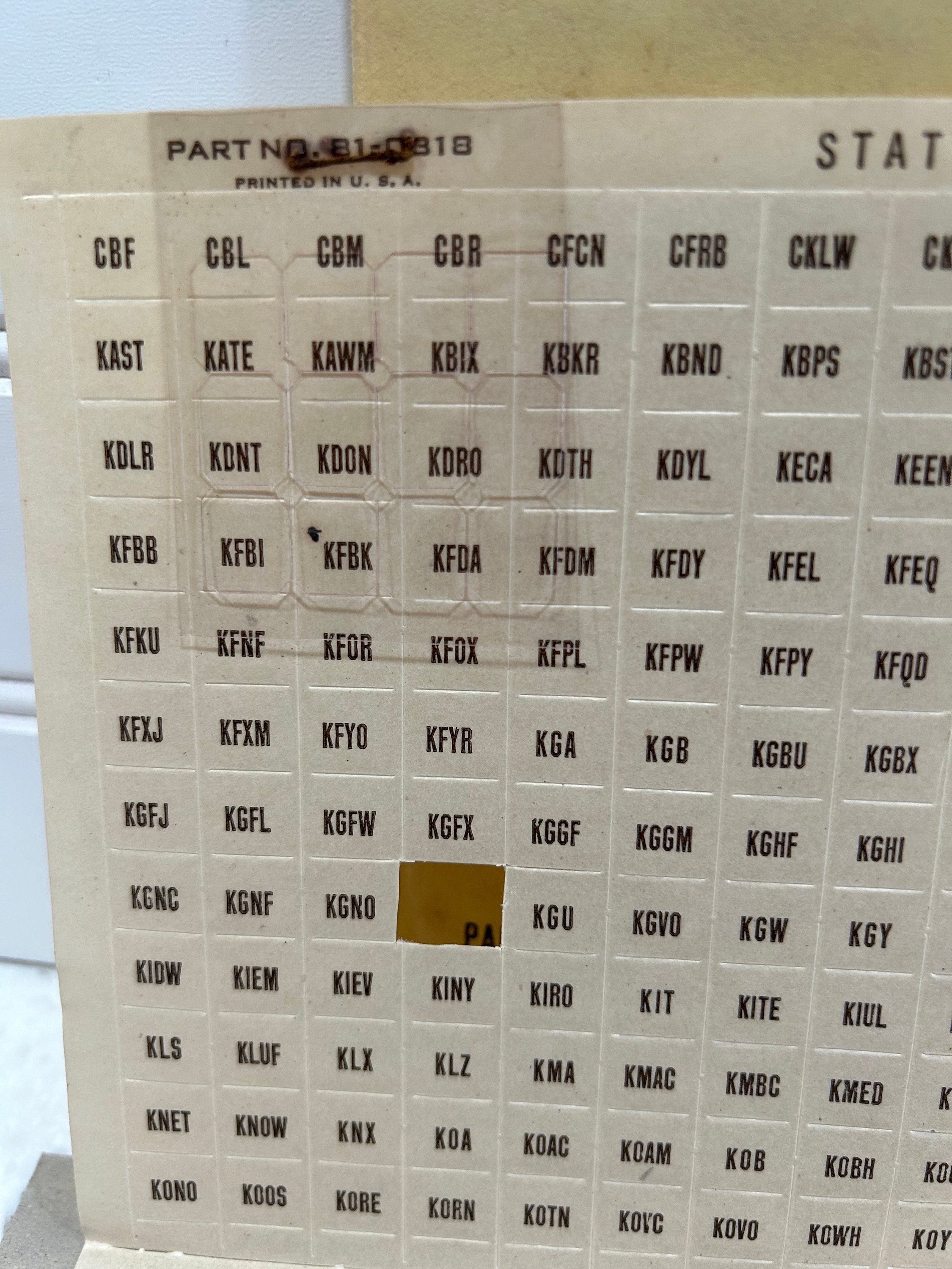 Vintage Radio Station Call Letter Tab Kit - Etsy