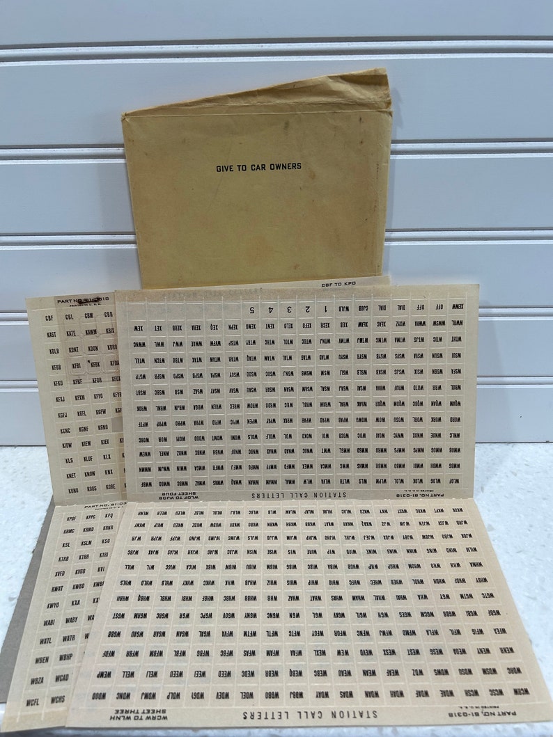 Vintage Radio Station Call Letter Tab Kit - Etsy