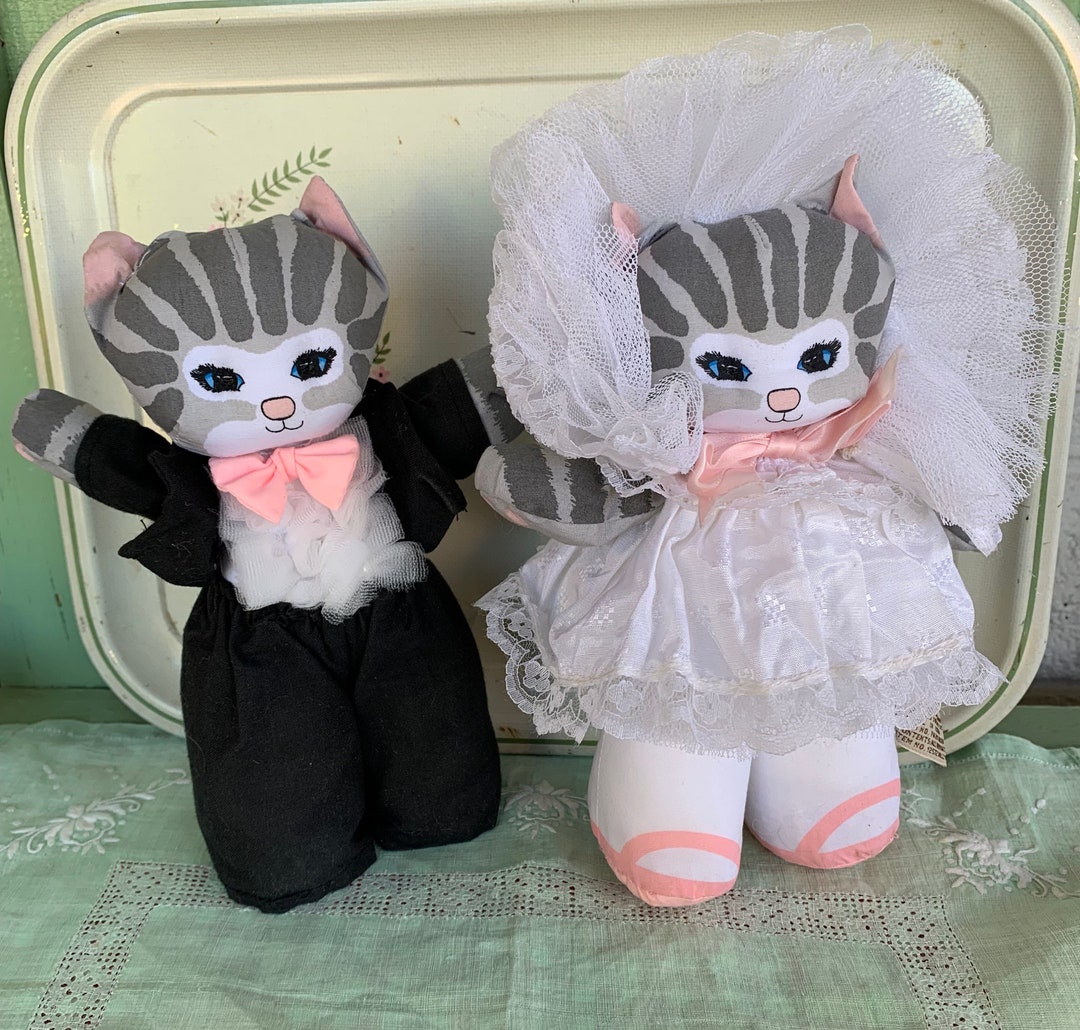 Vintage Applause Bride and Groom Cats - Etsy