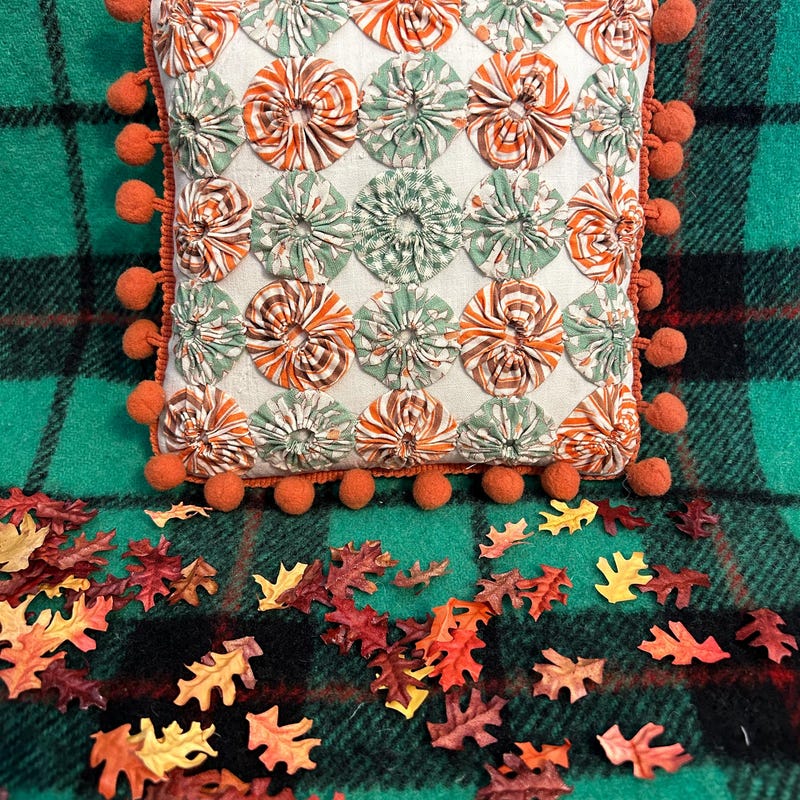 Yo Yo Pillow - Etsy