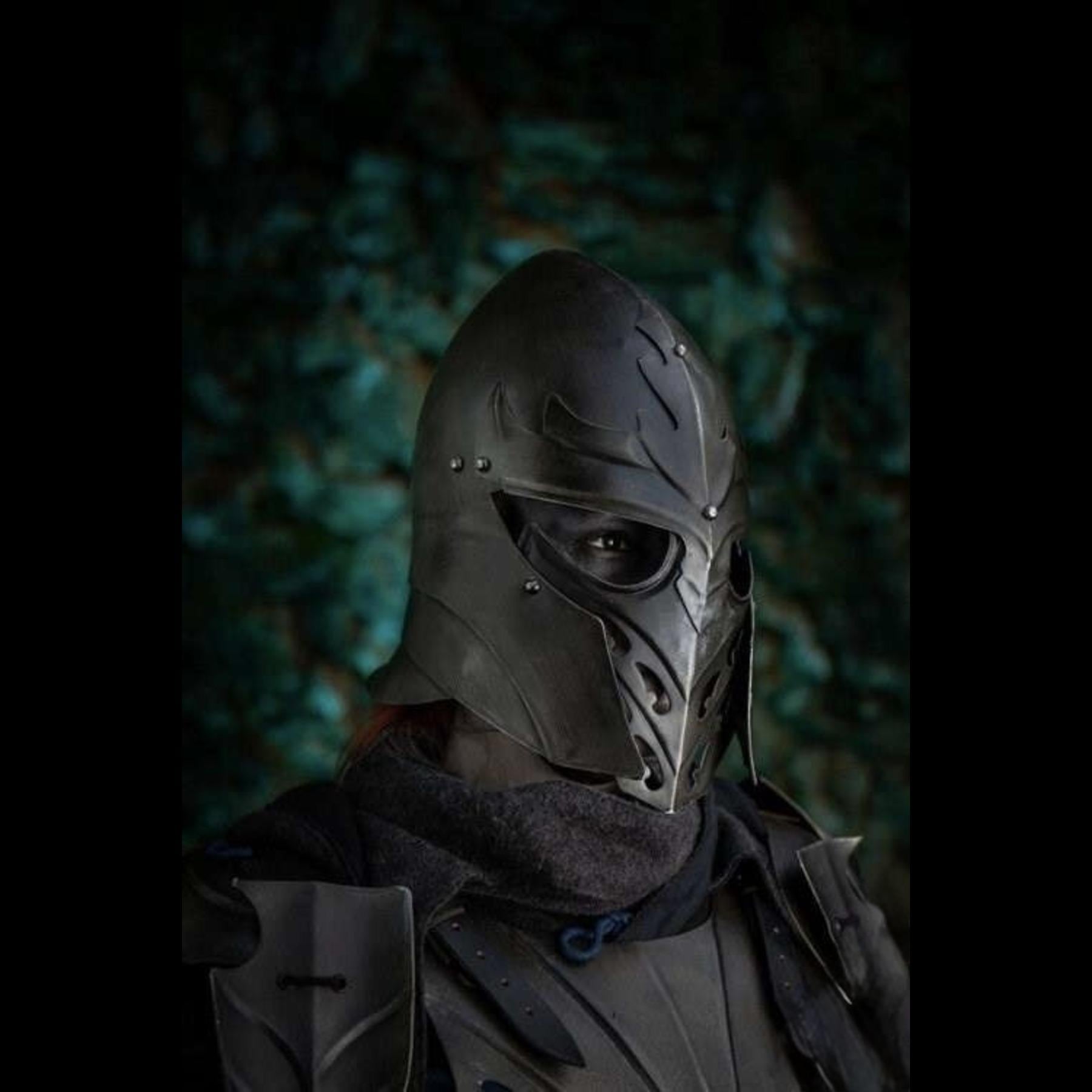 Dark Fantasy Helmet L Medieval Knight Warrior Helmet L Full Face Steel ...