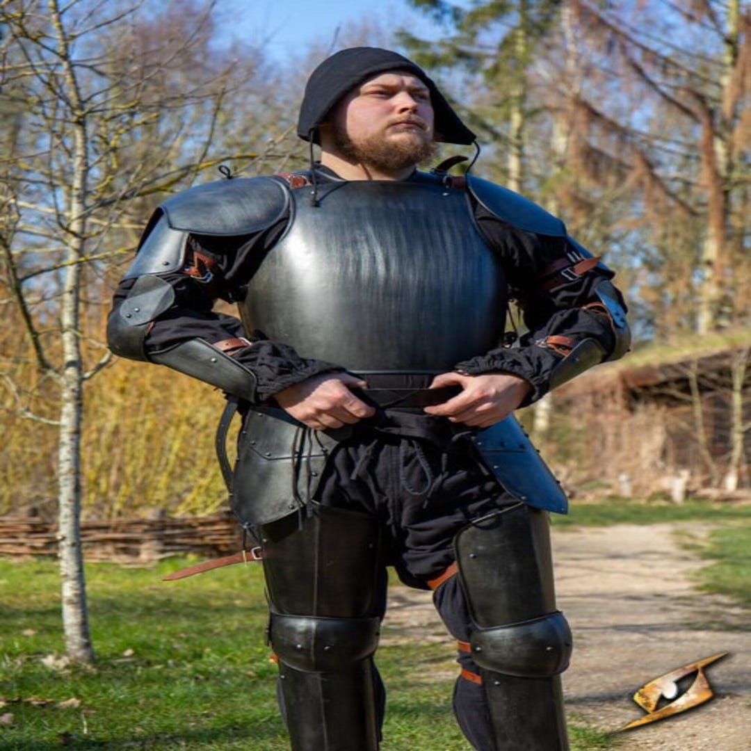 Blackened Medieval Full Armor Set – Full Body Gothic Knight Plate Armor ...