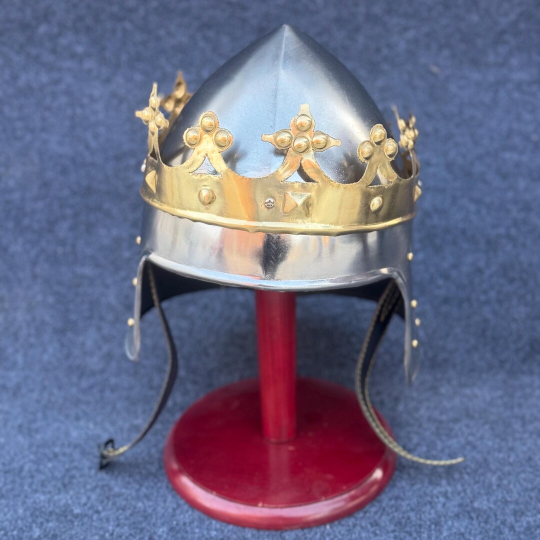 The King Richard Lionheart Helmet - Medieval King Crown Helmet - LARP ...