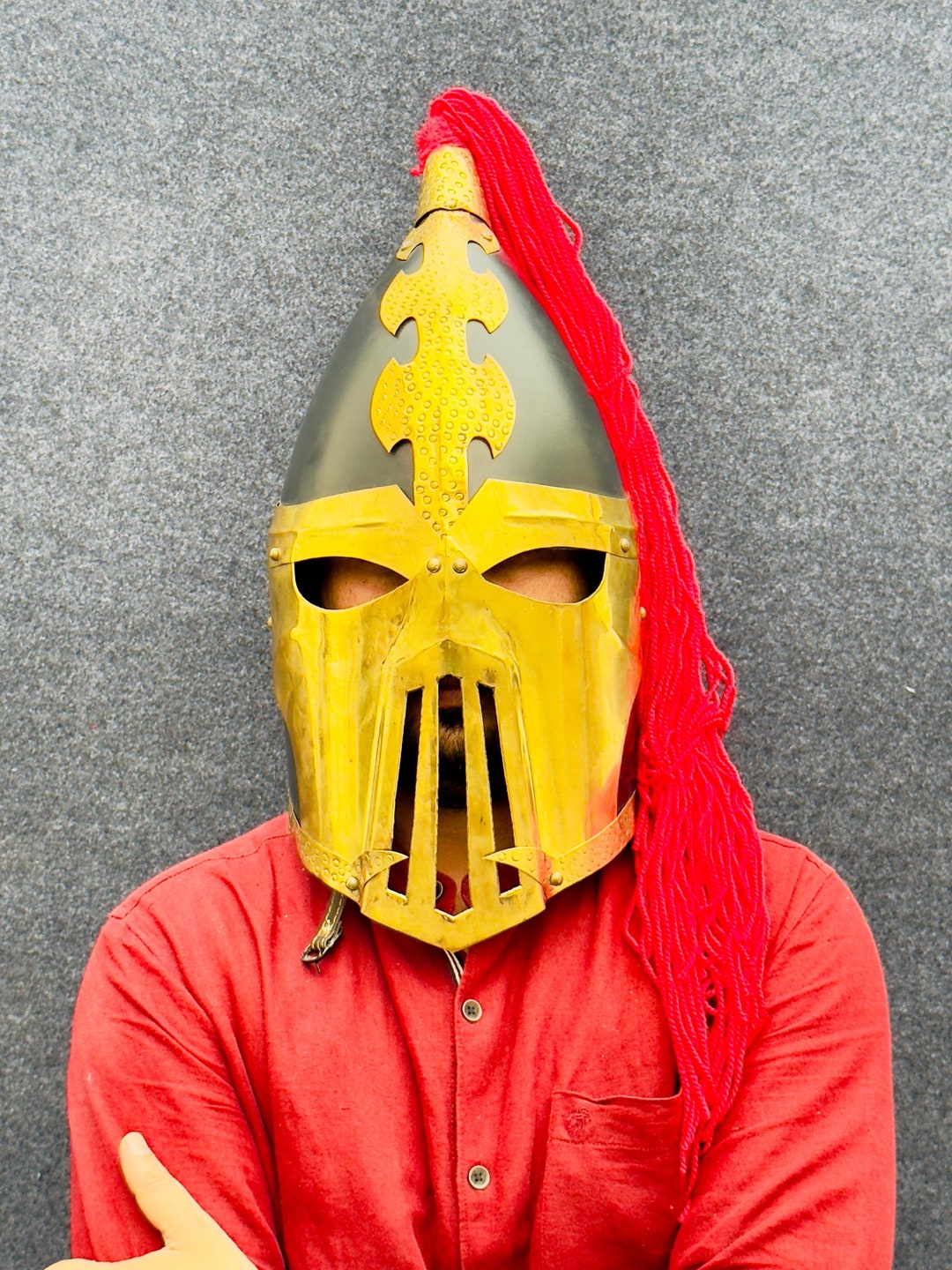 Medieval Knight Battle Helmet -knight Helmet With Battle Top - Fully ...