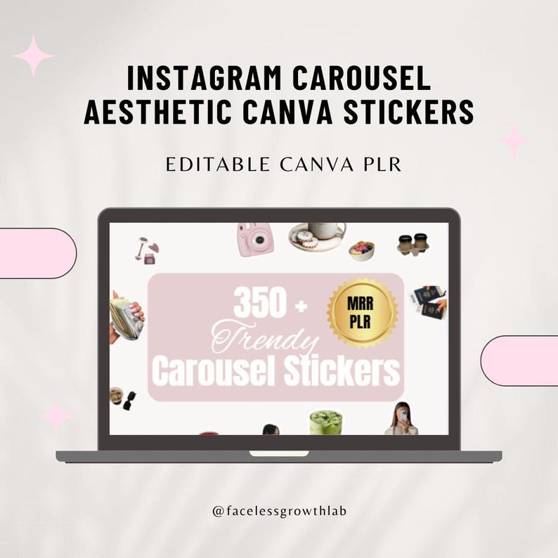350+ Aesthetic Instagram Carousel Canva Stickers | for Reels, Carousels ...