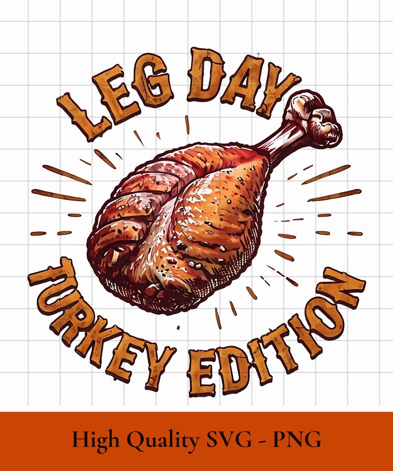 Leg Day Turkey Edition PNG, Funny Thanksgiving Workout Design, Retro ...