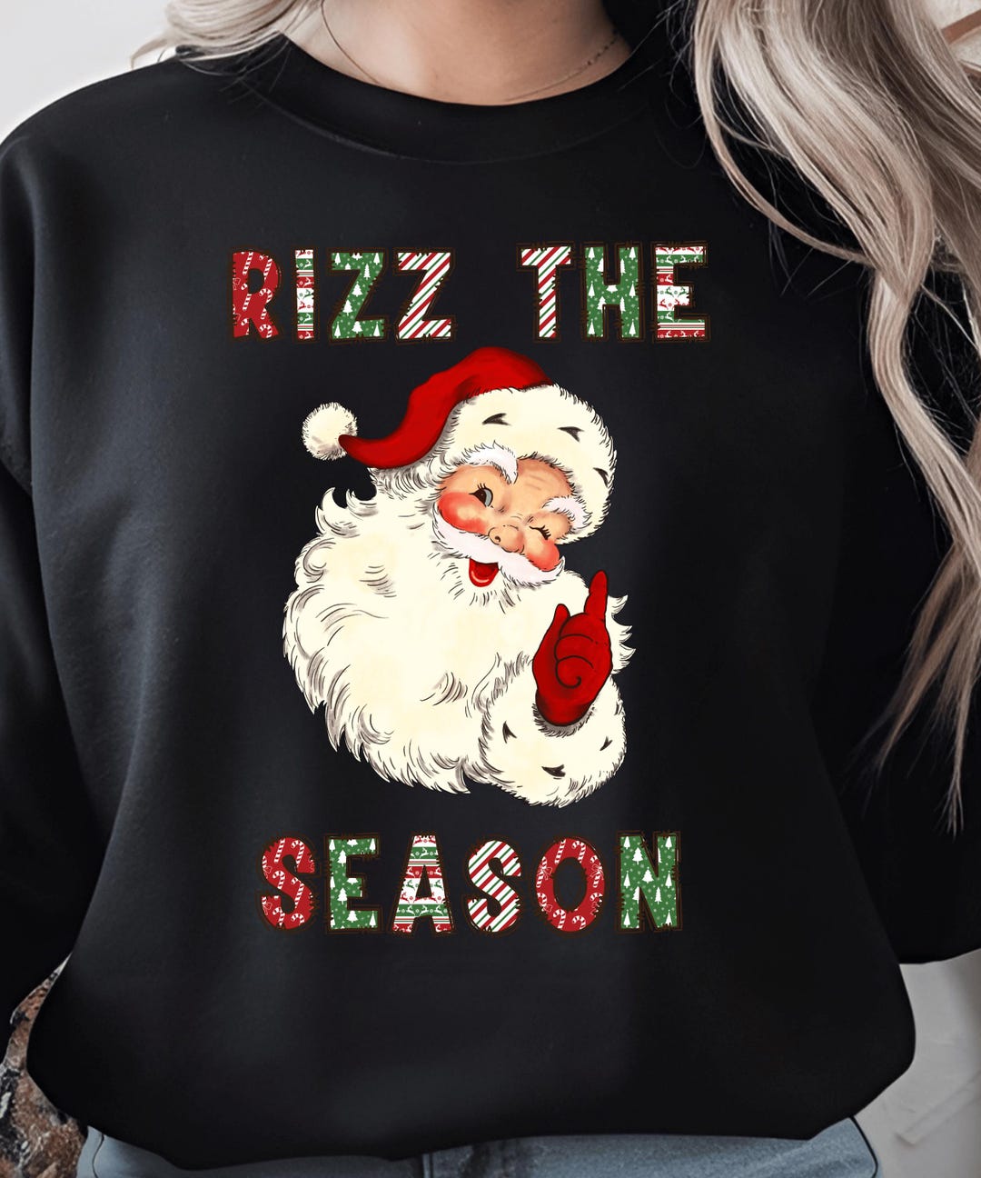 Punk Rock Retro Rizz the Season Santa Clause Png, Funny Santa Claus Png ...